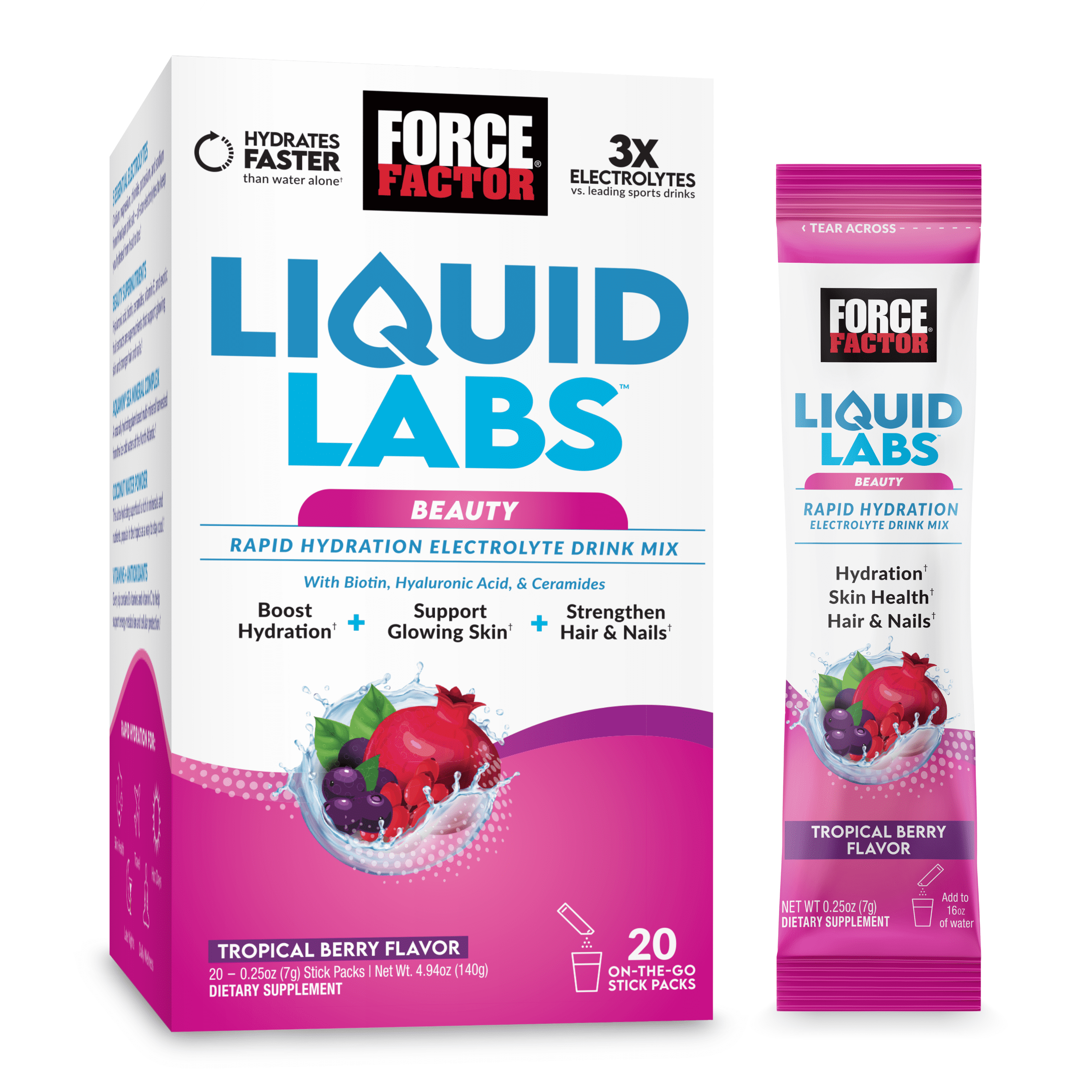 Force Factor Liquid Labs Beauty, Electrolytes Powder for Hair, Skin ...