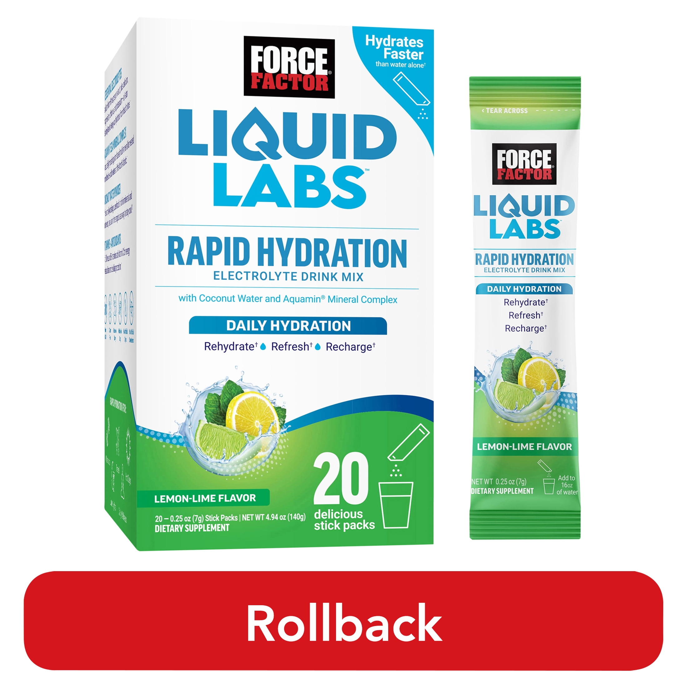 Force Factor Liquid Labs Electrolyte Powder, Hydration Powder ...