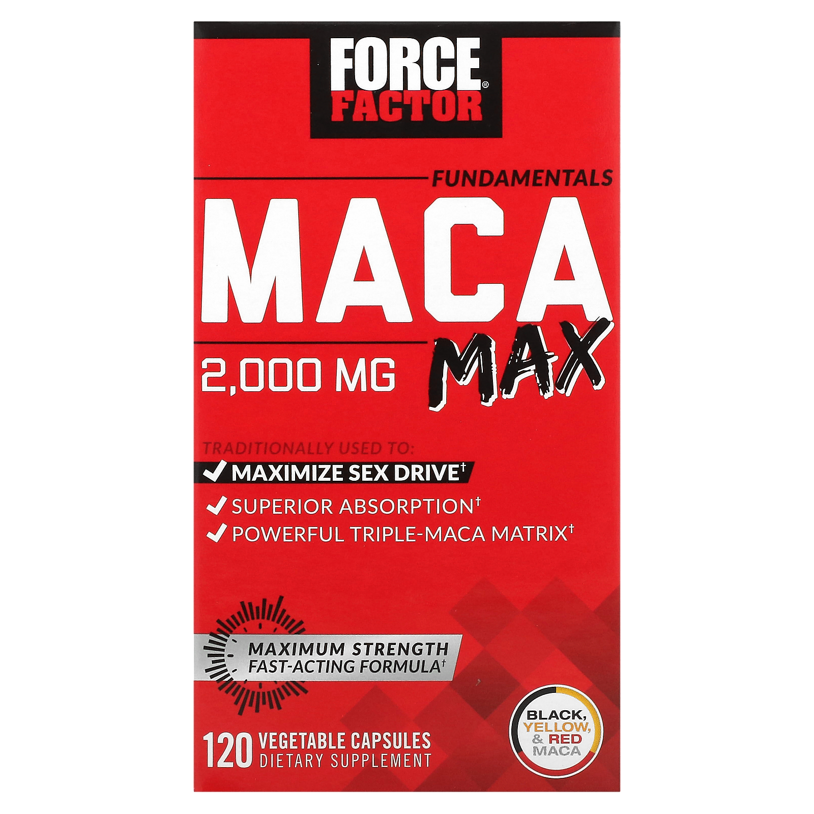 Force Factor Fundamentals Black Maca, Key Natural Ingredient ...
