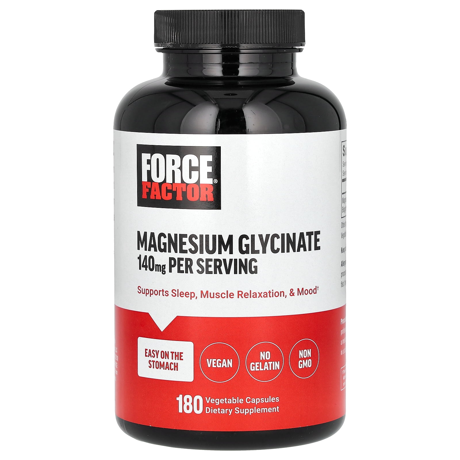 Force Factor Magnesium Glycinate, 180 Vegetable Capsules (70 mg per ...