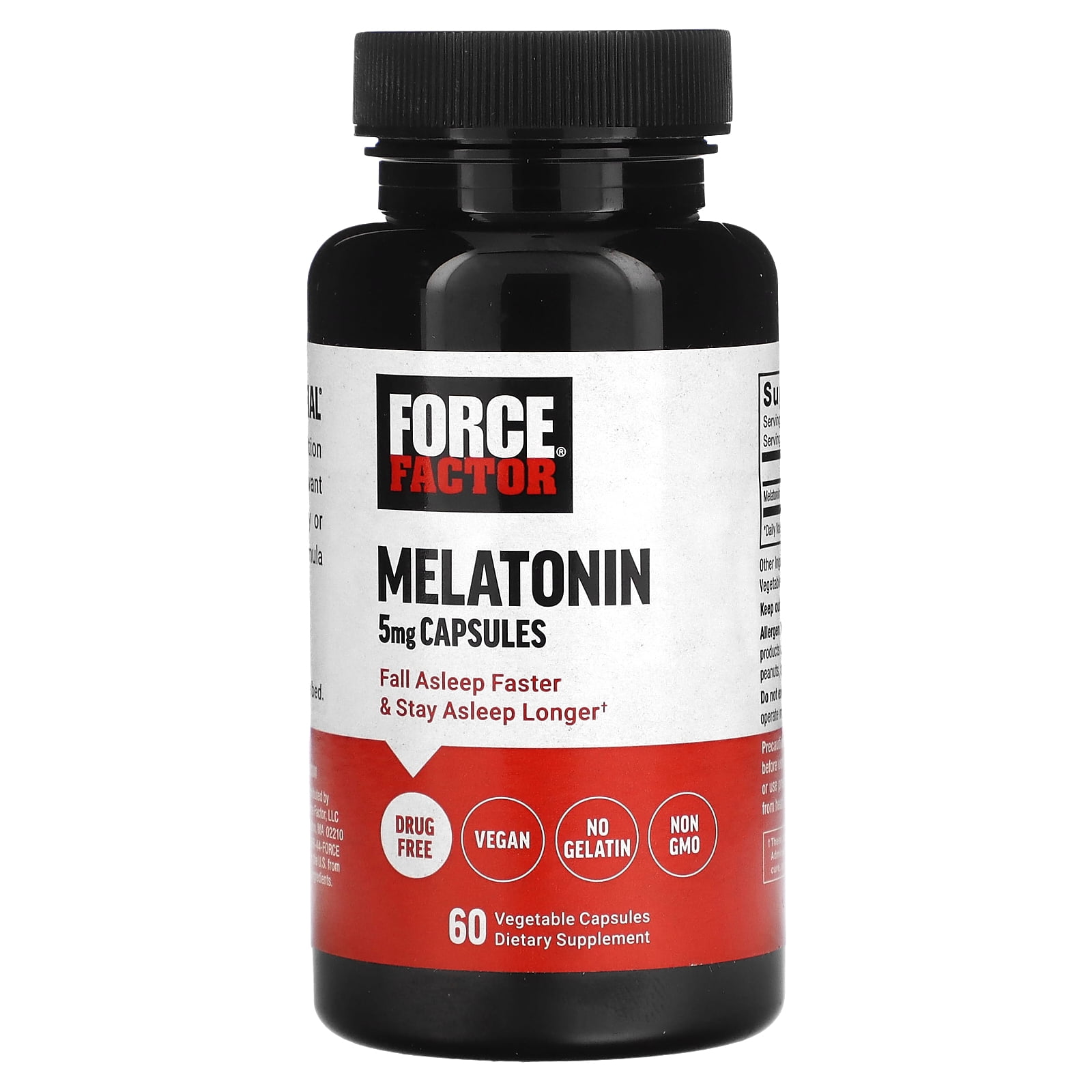 Force Factor Melatonin, 5 mg, 60 Vegetable Capsules - Walmart.com