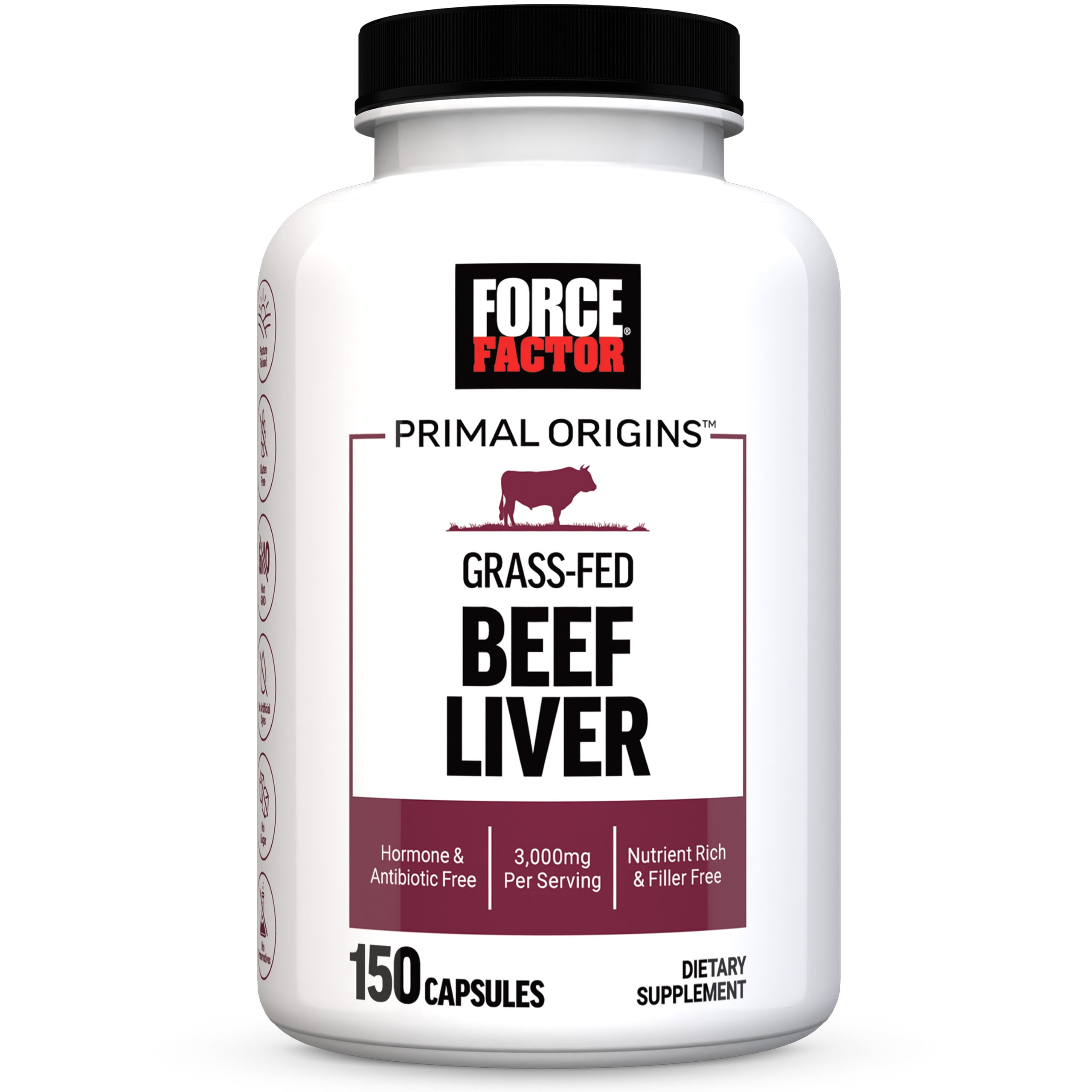Force Factor Primal Origins Beef Liver, Grass Fed Beef Organ Supplement ...