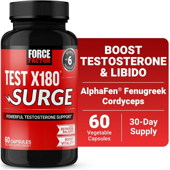 Force Factor Alpha King Surge Men's Performance Enhancement Supplement, Strength Boost & Fat ...