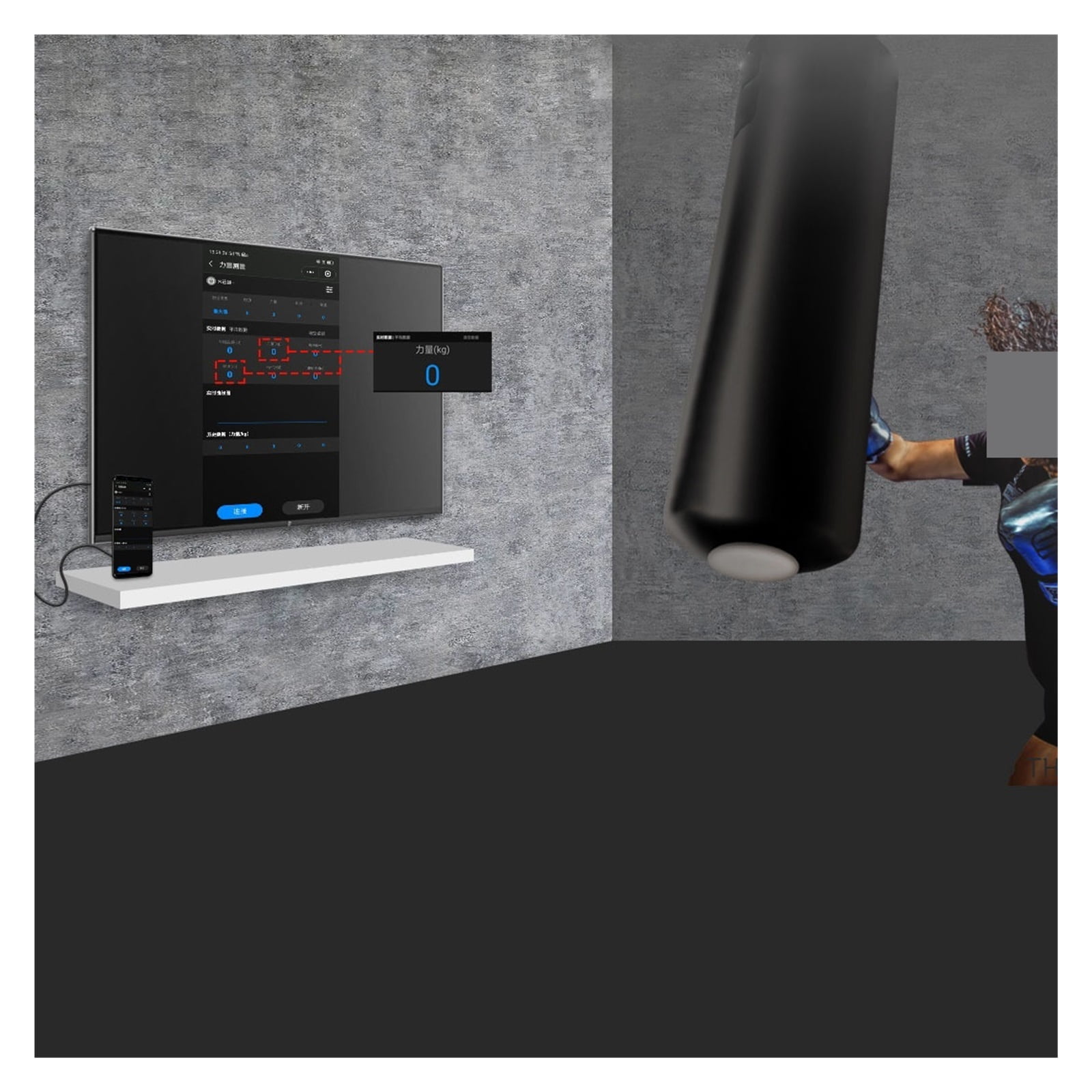 Force Test Kick Pad Boxing Taekwondo Kickboxing Power Meter Paddle ...