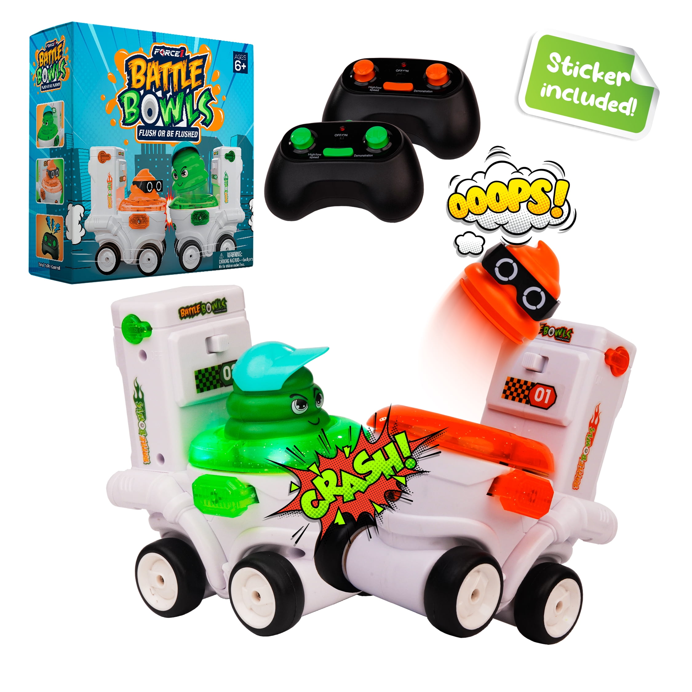 Force1 Battle Bowls Toilet Racer RC Cars 2pk with Remote Control ...