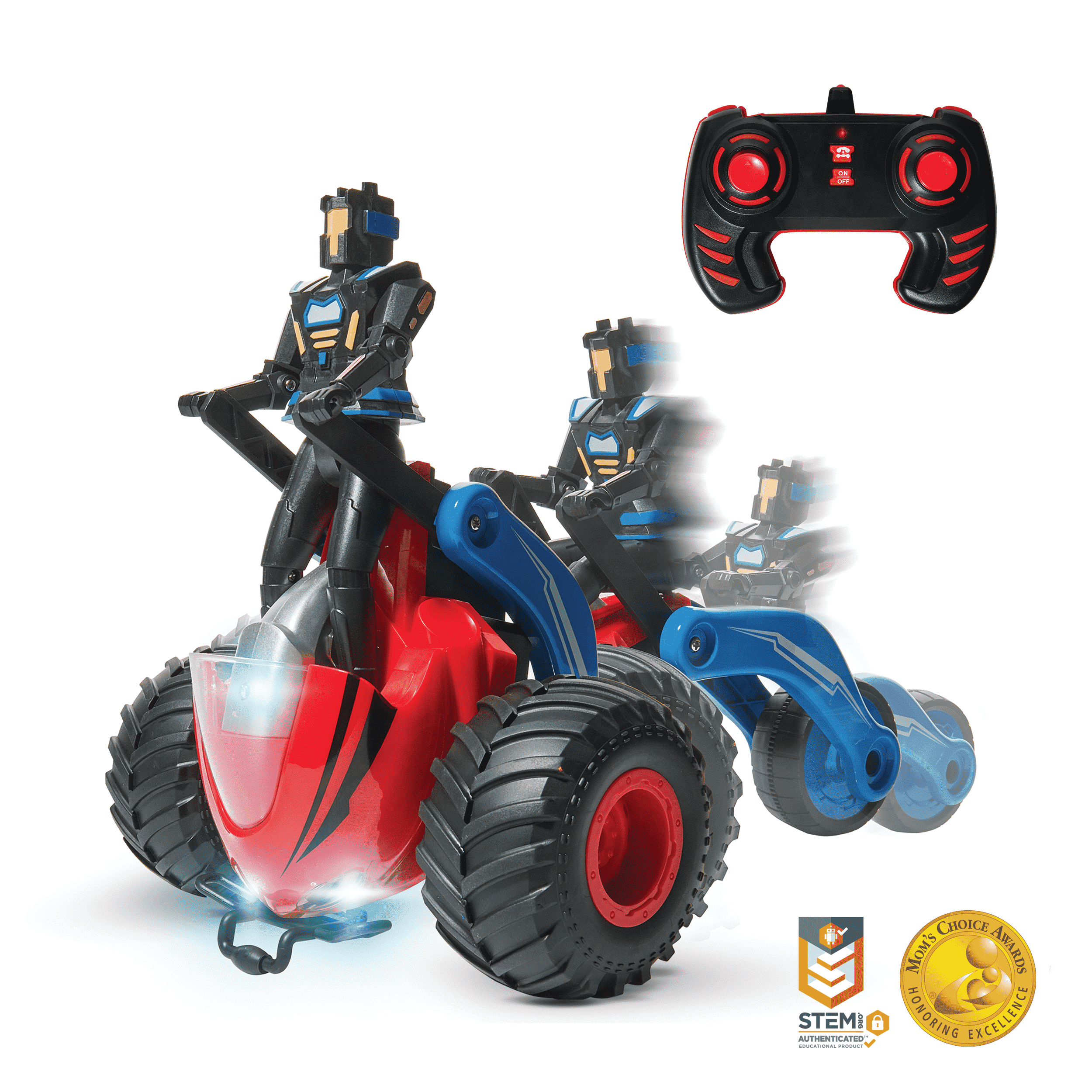 Force1 RC Monster Storm Rider Stunt Car, STEM LED Lights, Rechargeable Toy for Kids Ages 6+ (Red ...