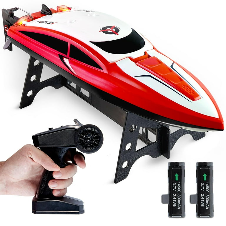 Force1 Velocity Red Fast RC Boat Remote Control Boat for Pools and Lakes Underwater RC Speed Boat Toy Mini RC Boats for Adults and Kids 2.4GHZ Remote Controlled Boat with 2