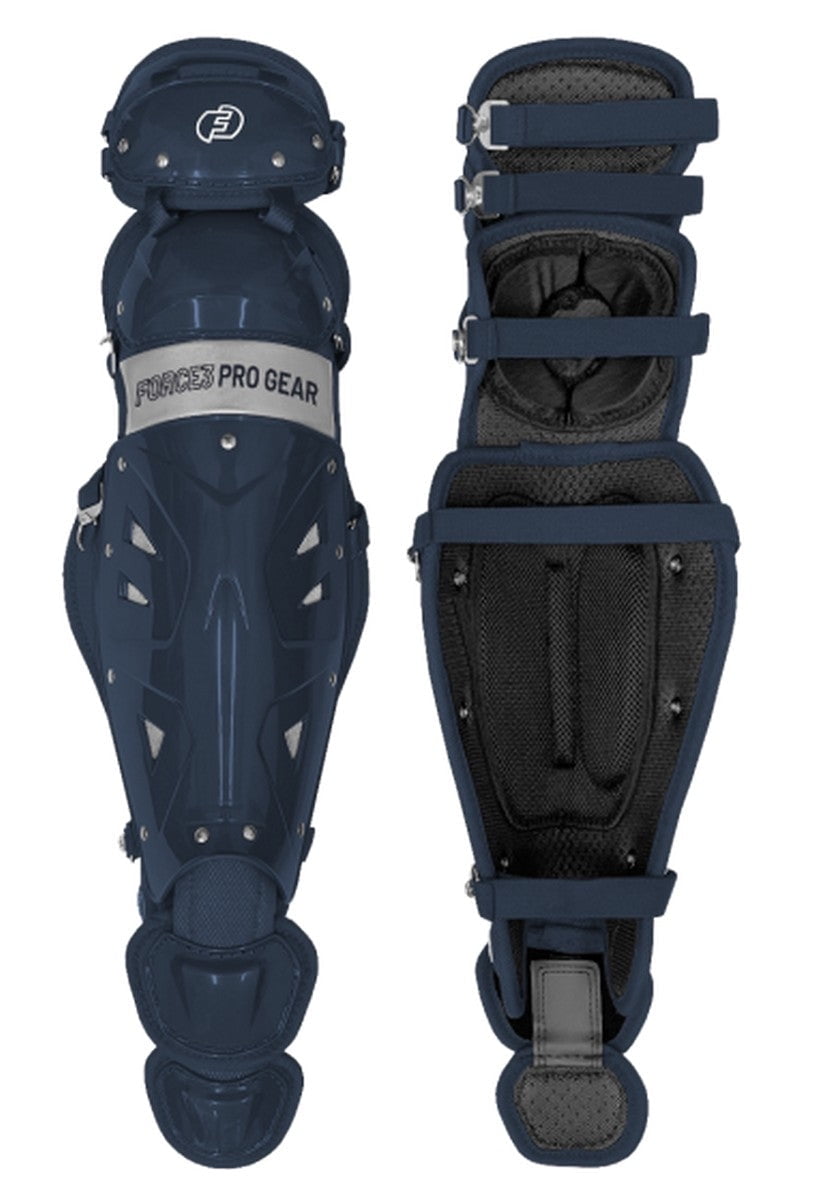 Force3 Baseball Catcher Shin Guards Navy | Gray Youth - Walmart.com