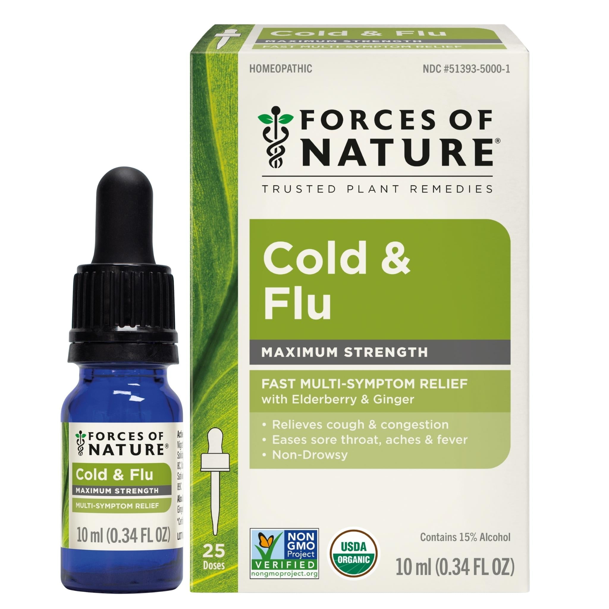 Forces of Nature Cold and Flu Relief Maximum Strength 10ml, Natural ...