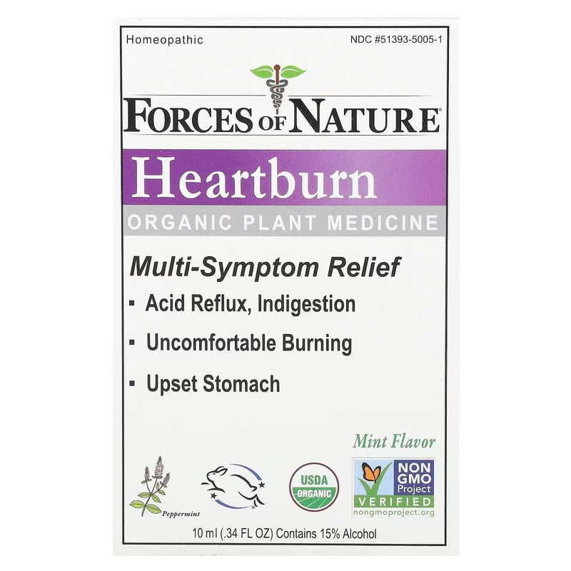 Forces of Nature Heartburn Organic Plant Medicine - 10 ml - Walmart.com