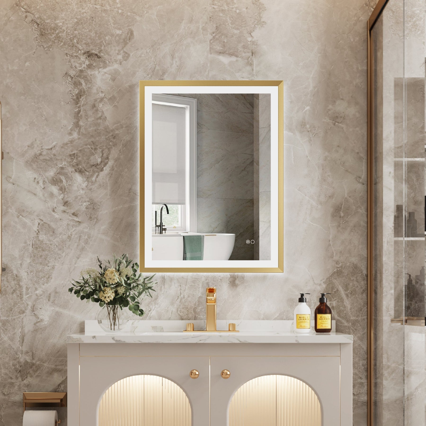 Forclover 24 x 32 inch LED Bathroom Mirror, Backlit and Front Lighted ...