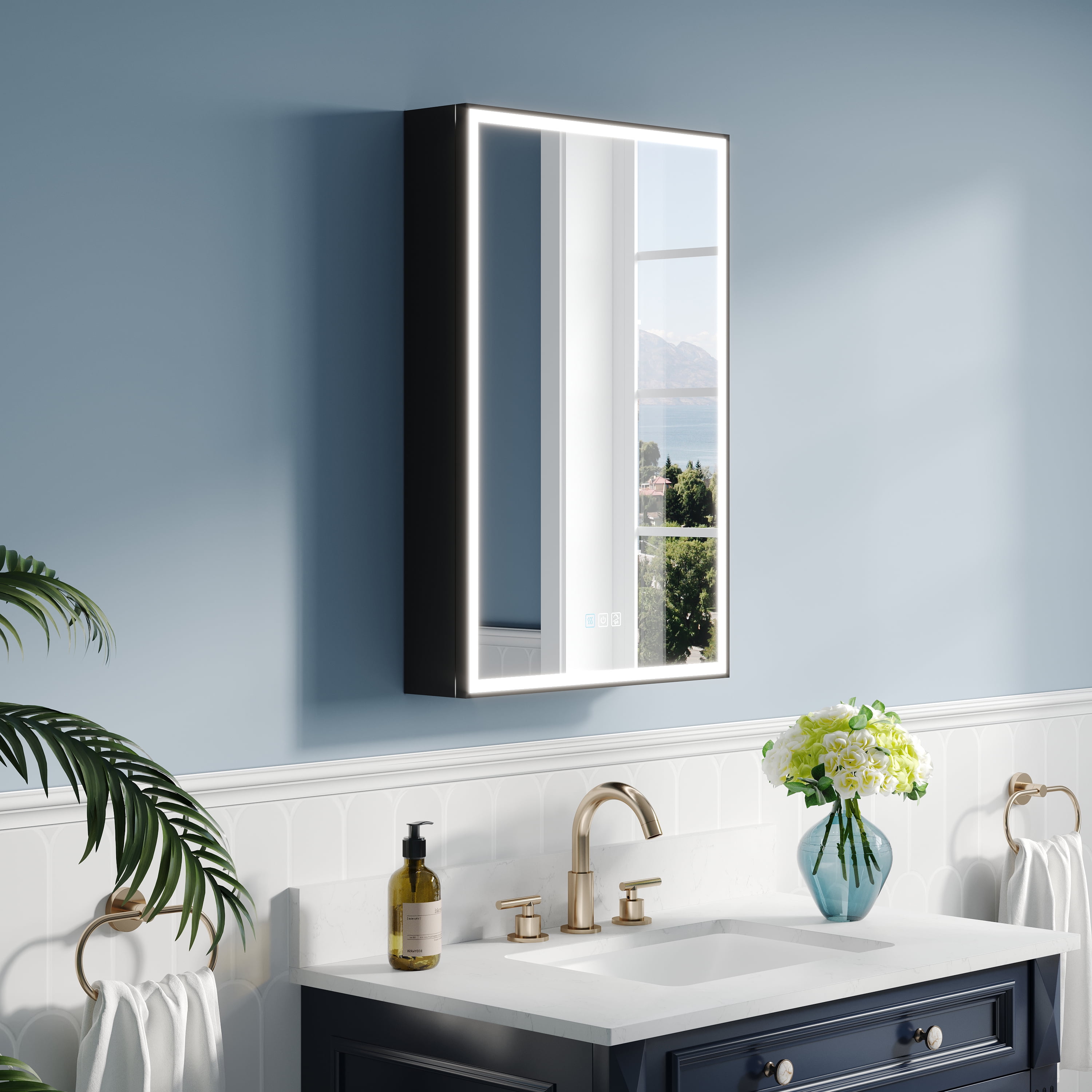 Forclover 30"x20" Bathroom LED Medicine Cabinet with Defogger, Dimmer ...