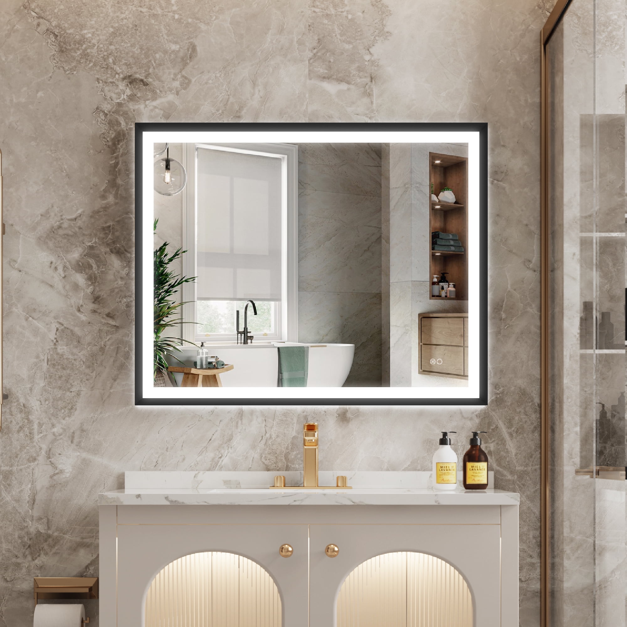 Forclover Anti-Fog LED Bathroom Mirror, 40x32 in, Wall Mounted, Vanity ...