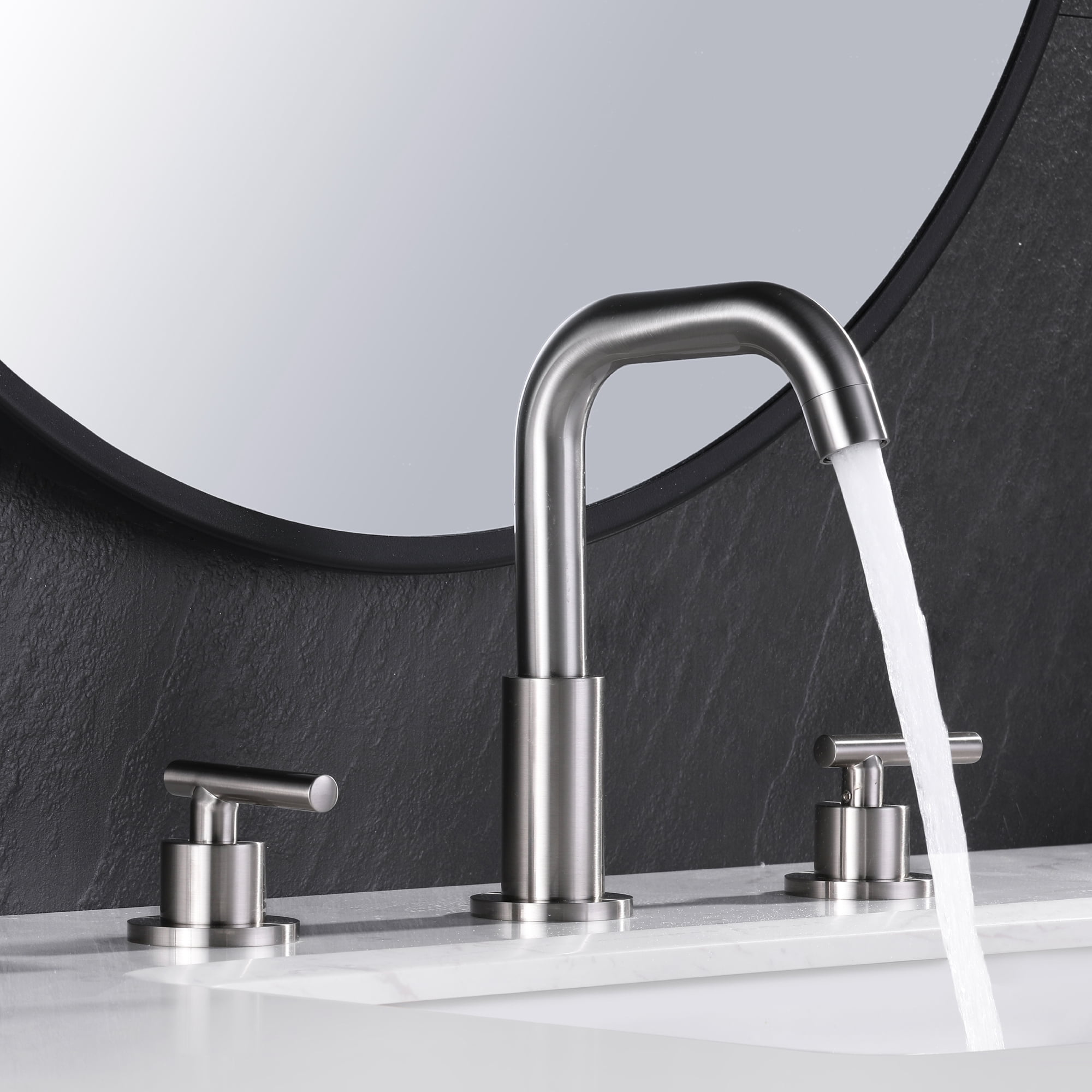 Forclover Brass Widespread Bathroom Faucet with Two Handle Three Hole ...