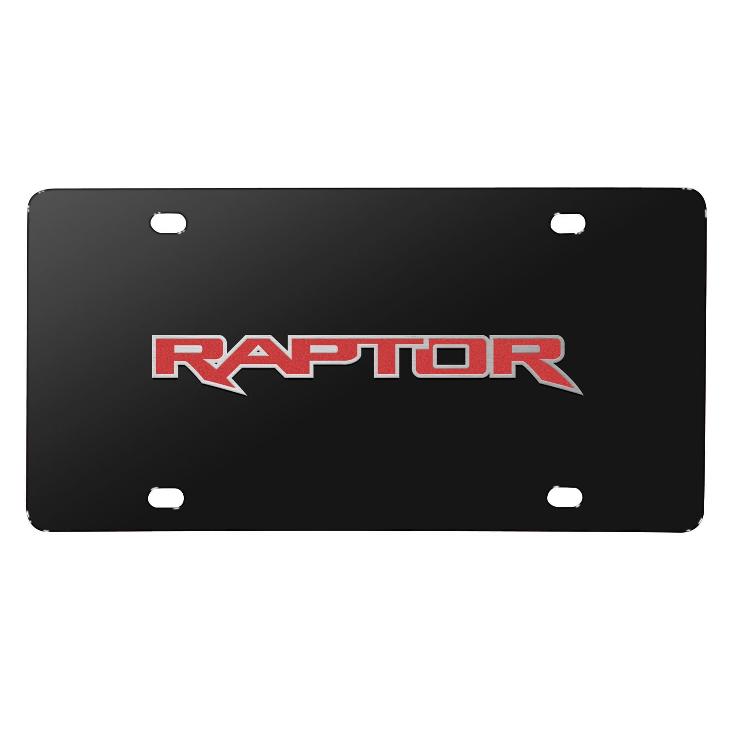 Ford 150 Raptor in Red 3D Black Stainless Steel License Plate - Walmart.com