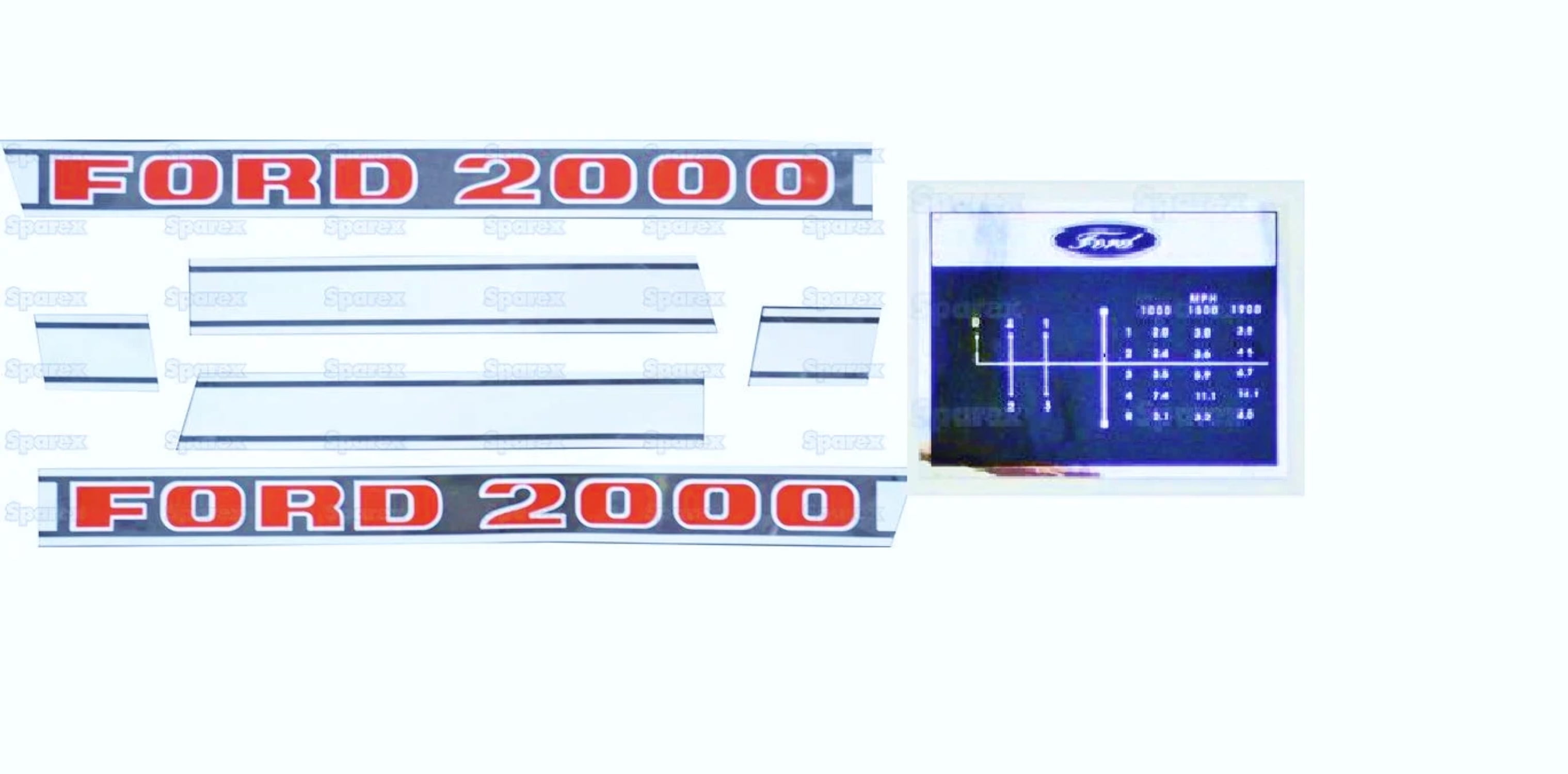 Ford 2000 Tractor Hood Decal Set with 4 speed Shift Pattern after 1968 ...