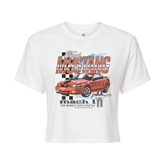 Ford - 2003 Ford Mustang - Juniors Cropped Graphic T-Shirt - Walmart.com