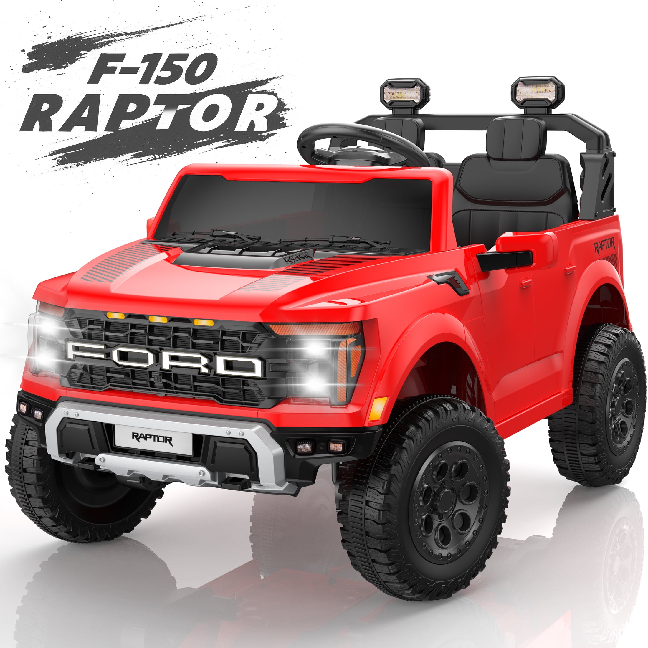 24V Ride on Toys for Big Kids, Ford F150 Raptor Battery Powered 2 ...