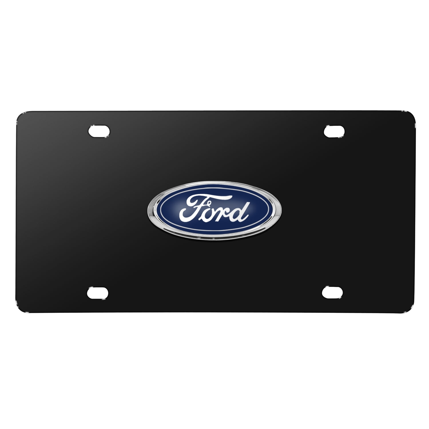 Ford 3D Metal Logo Black Stainless Steel License Plate - Walmart.com