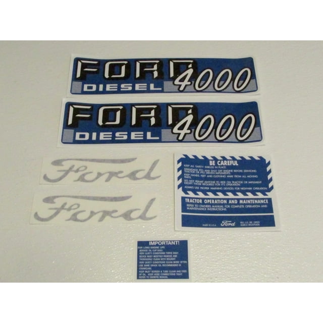 Ford 4000 Diesel Tractor Decals with Caution Decals - Walmart.com