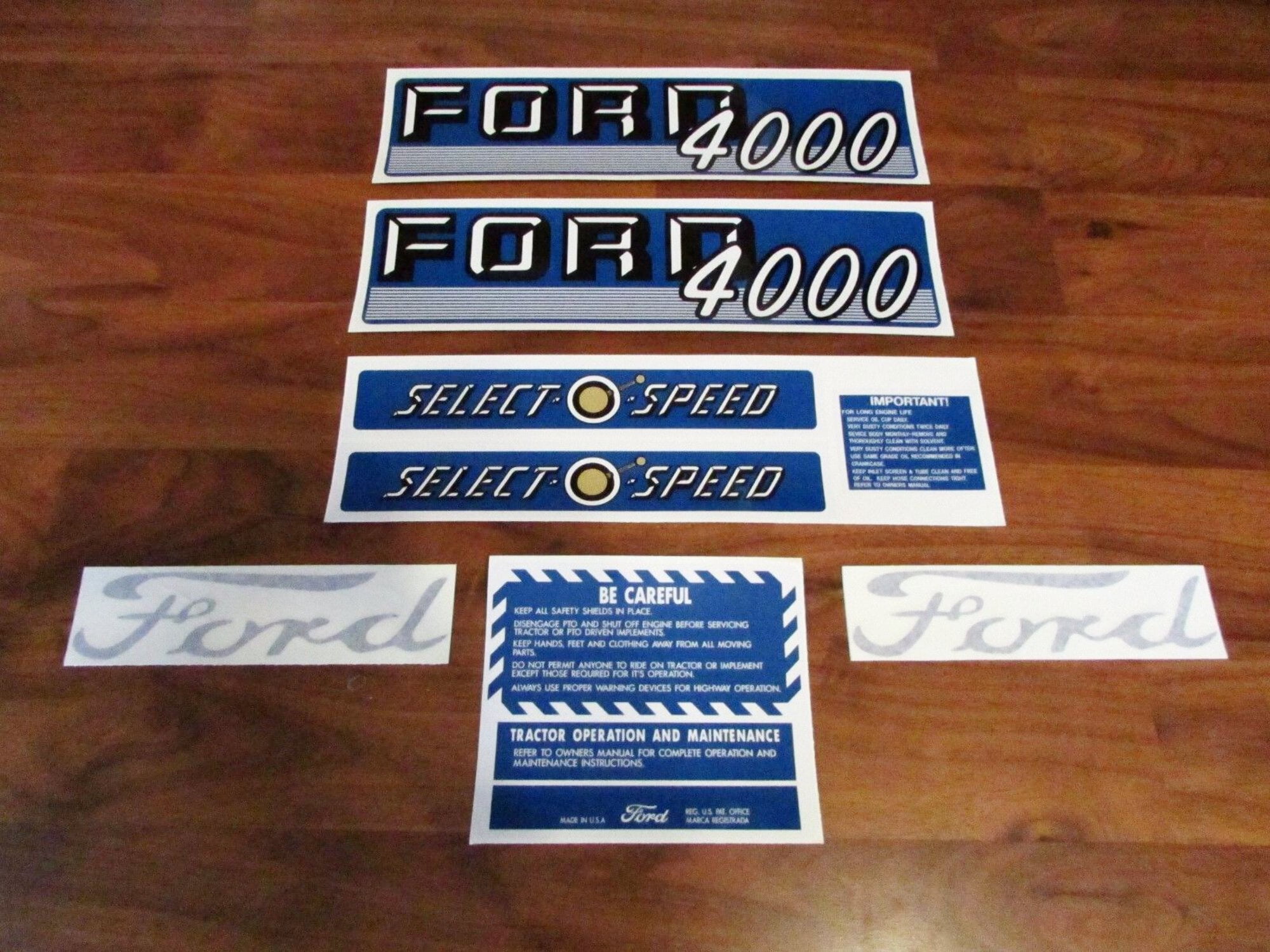 Ford 4000 Select O Speed Tractor Decals with Caution Decals - Walmart.com