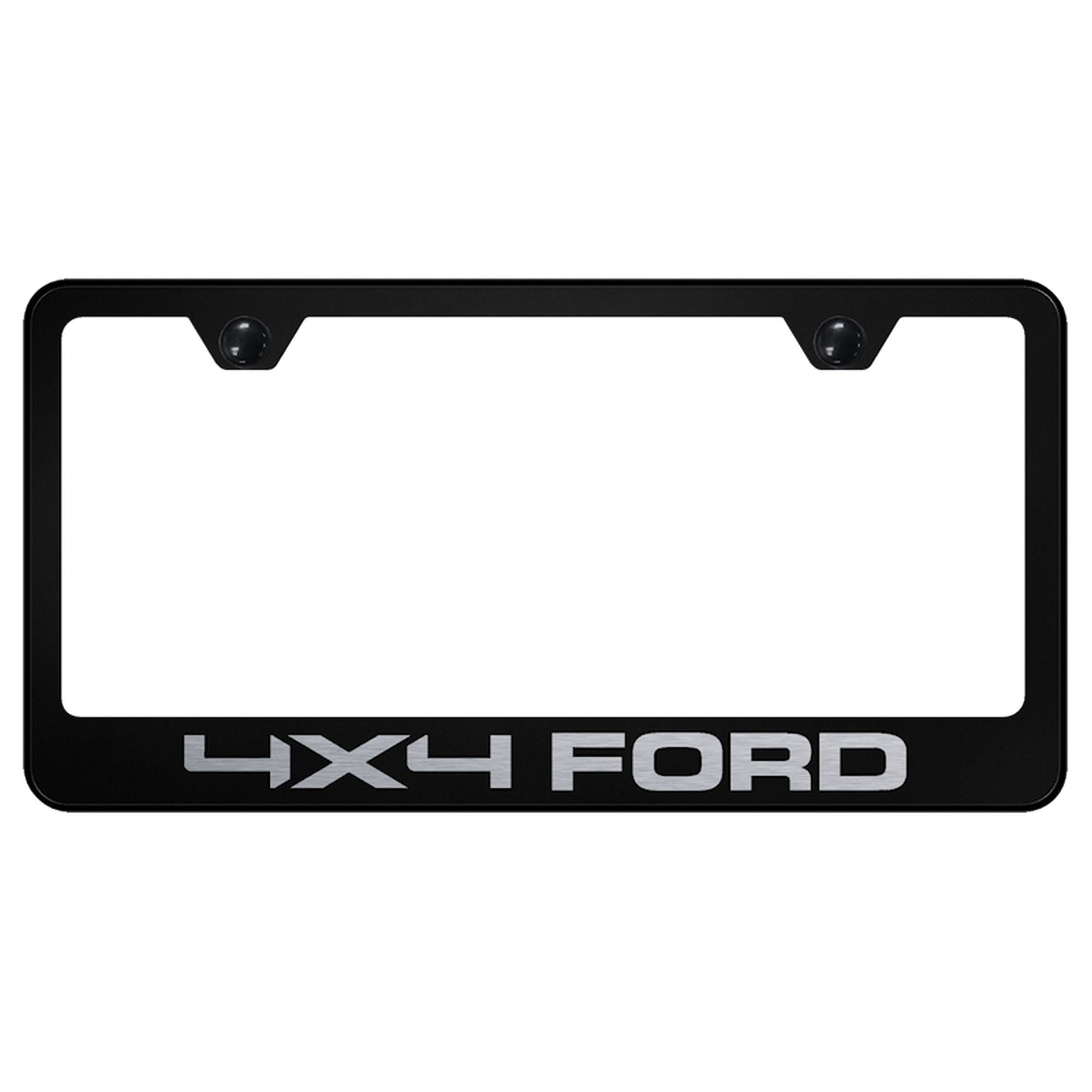 Ford 4X4 Laser Etched Logo Stainless Steel License Plate Frame (Black ...