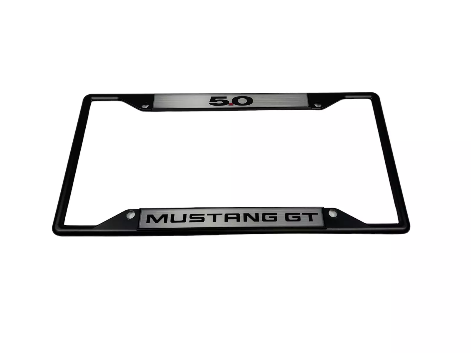 Ford 5.0 Mustang GT Badge Daytona Lite Matte Black Steel License Plate ...