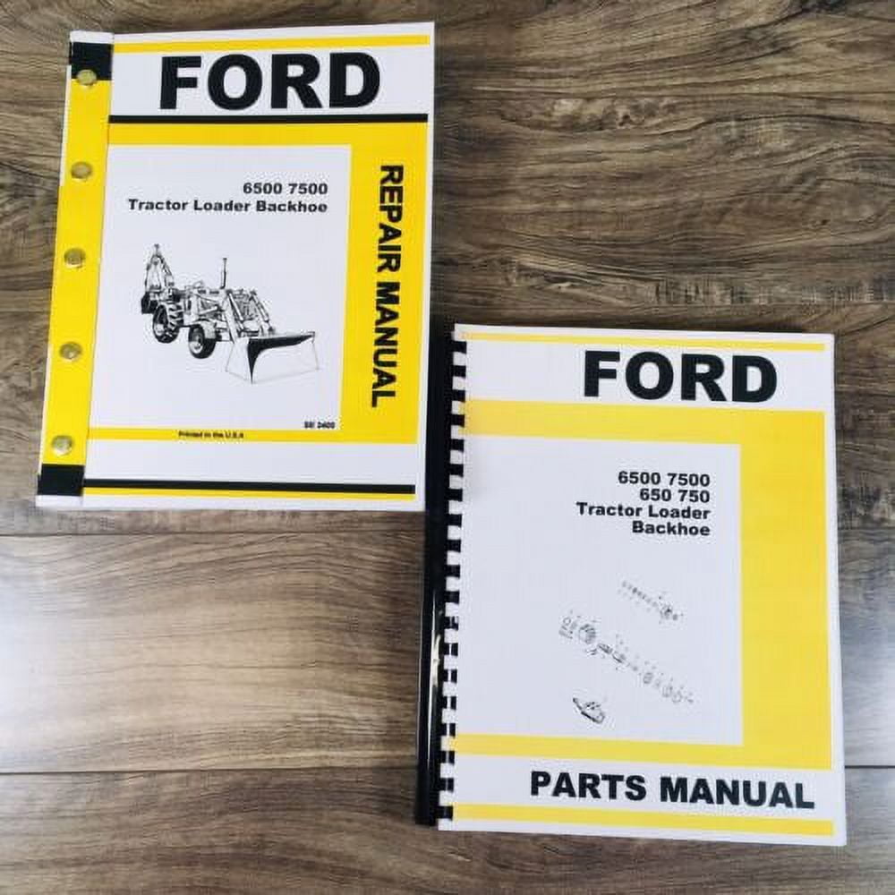 Ford 6500 7500 Tractor Loader Backhoe Service Parts Manual Set Catalog ...