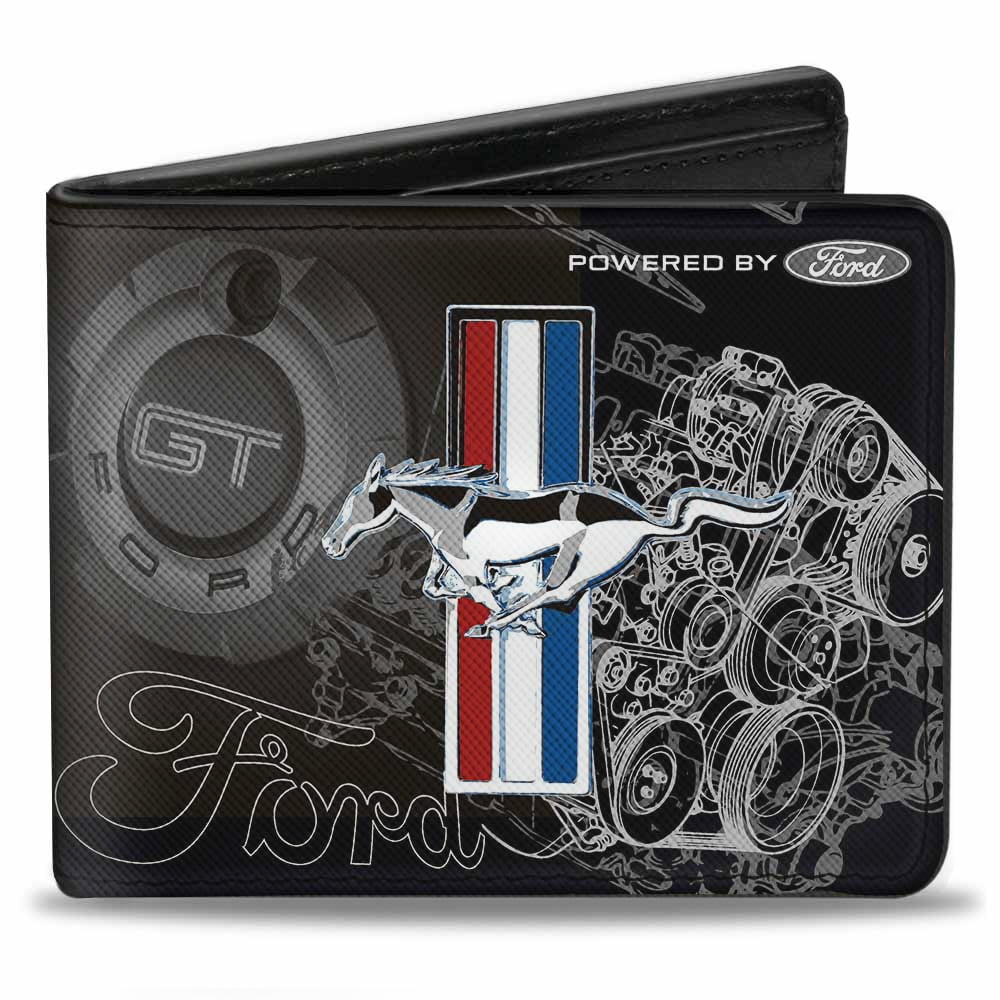 Ford Wallet, Bifold, Mustang Tri Bar Stripe Gt Motor Blueprint, Vegan ...