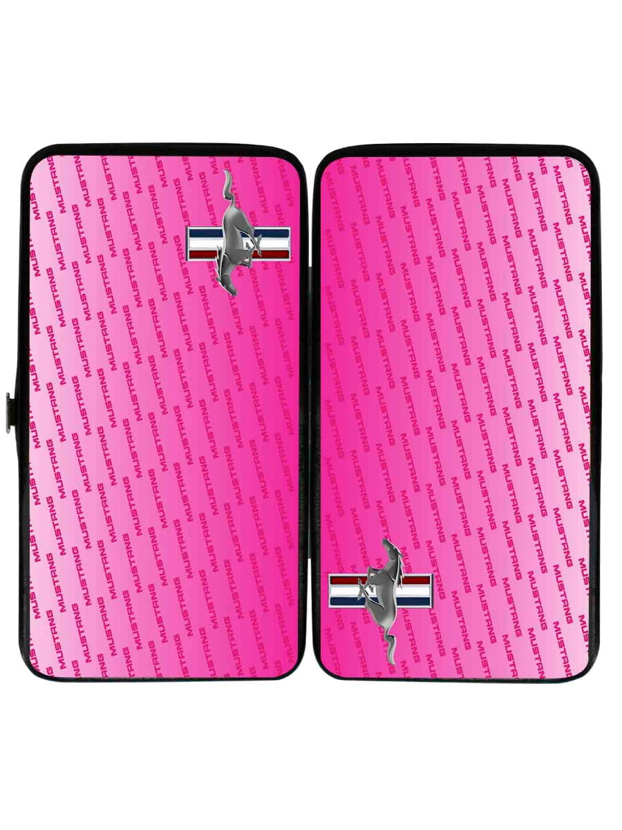 Ford Wallet, Hinged, Ford Mustang Bars Text Pink Logo Repeat, Vegan ...
