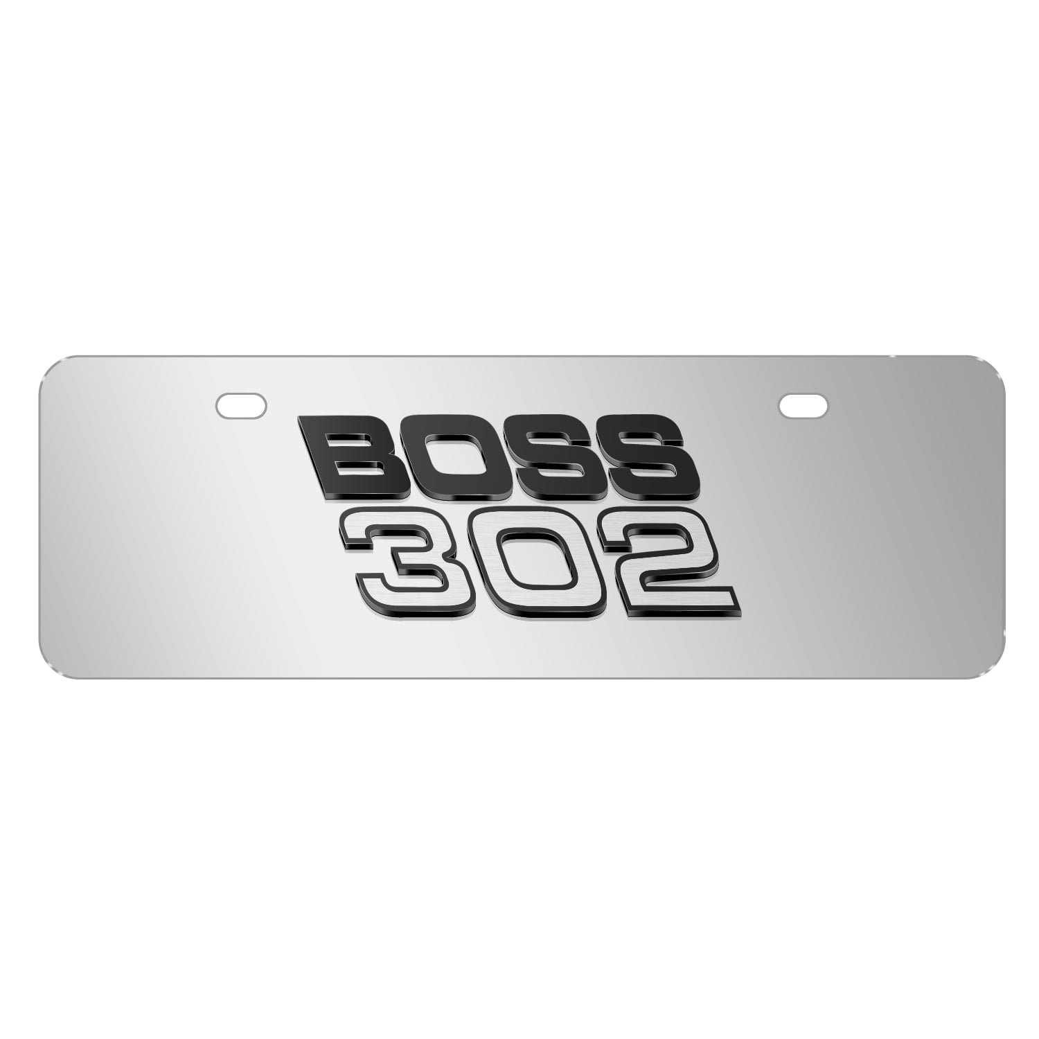 Ford BOSS 302 3D Logo 12" x 4.25" European Look Chrome Half-Size ...