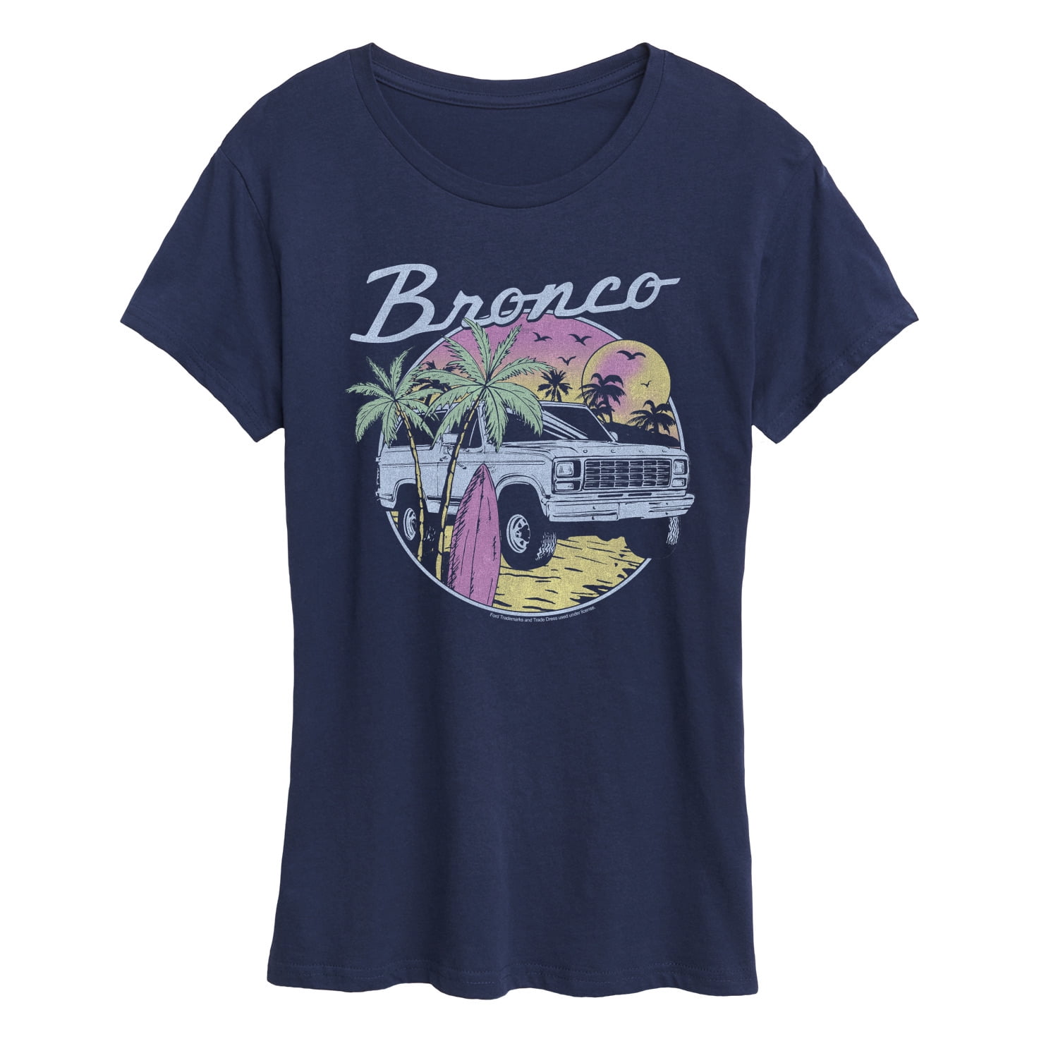 Ford - Beach Bronco - Women's Short Sleeve Graphic T-Shirt - Walmart.com