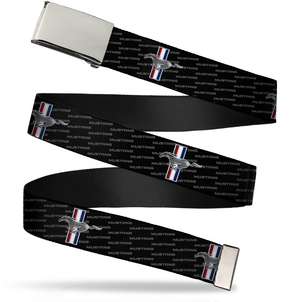 Ford Belt, Flip Web Belt Ford Mustang Bars Repeat Text, 1.5 Inch Wide ...