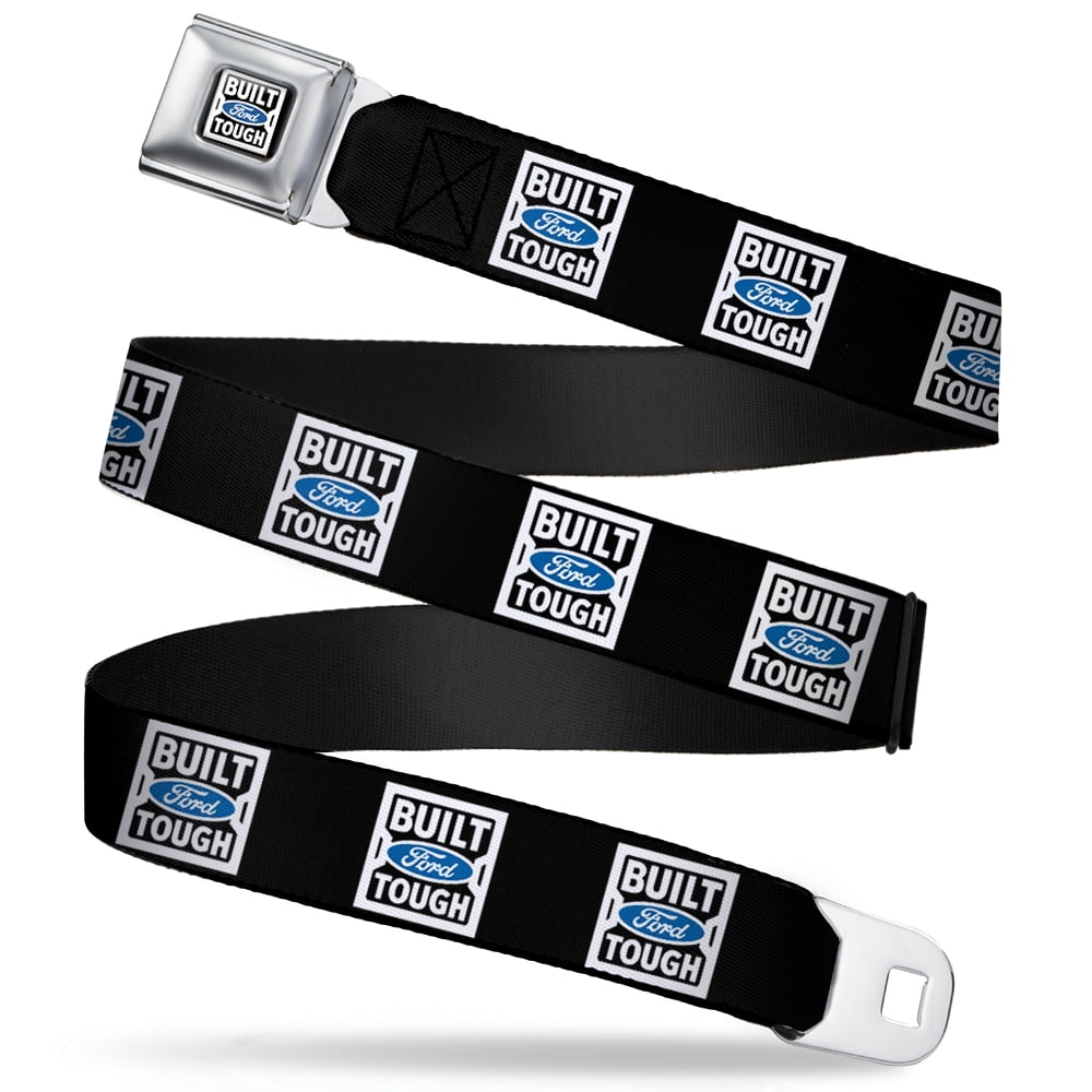 Ford Belt, Seatbelt Buckle Belt, Built Ford Tough Logo Black White Blue ...