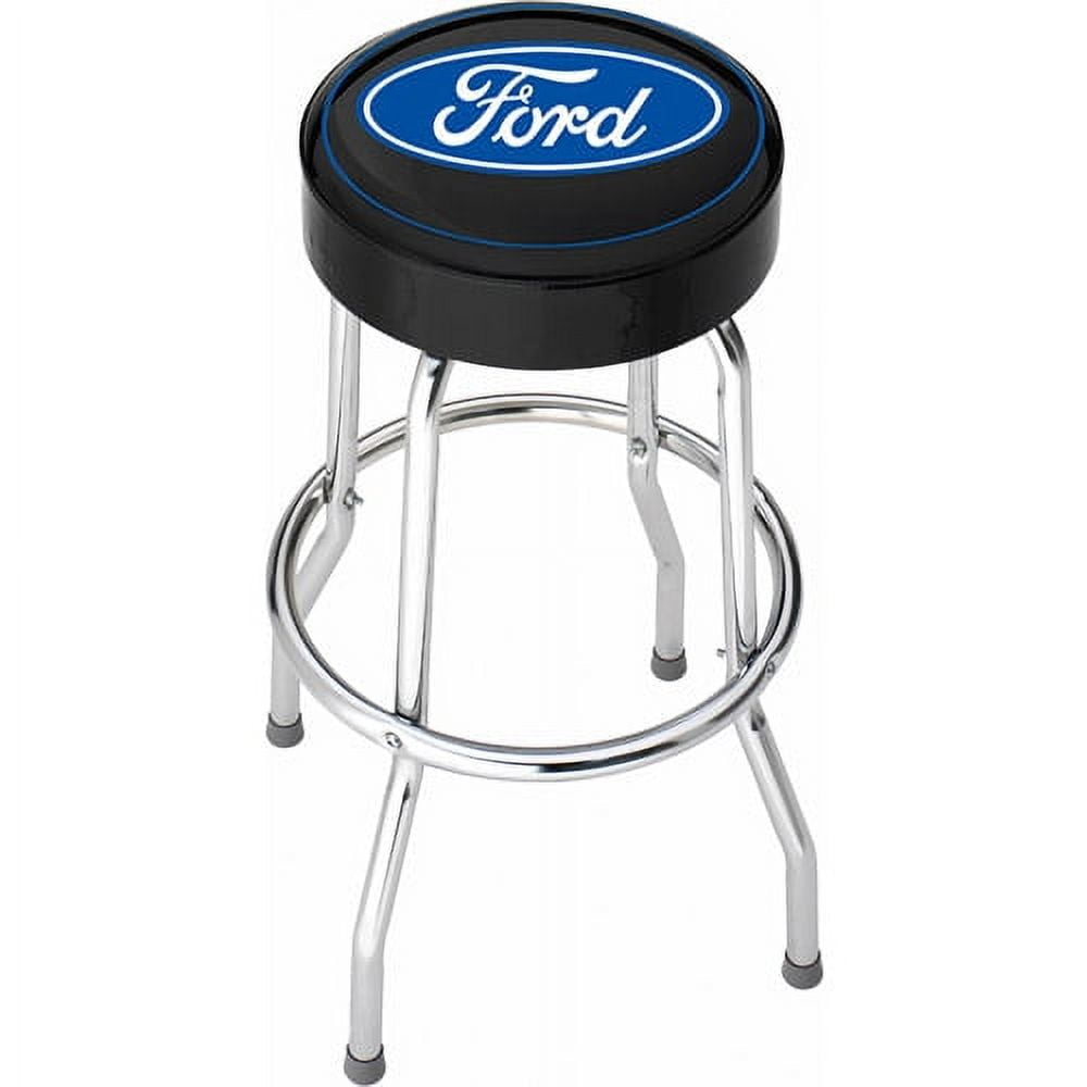 Ford Blue Oval Workshop Garage Stool with Premium Chrome Plated Legs ...