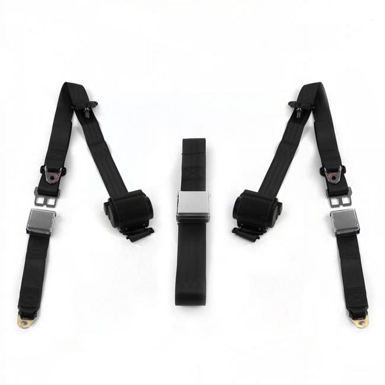 Ford Bronco 1978-1979 Airplane 3 Point Black Retractable Bench Seat ...