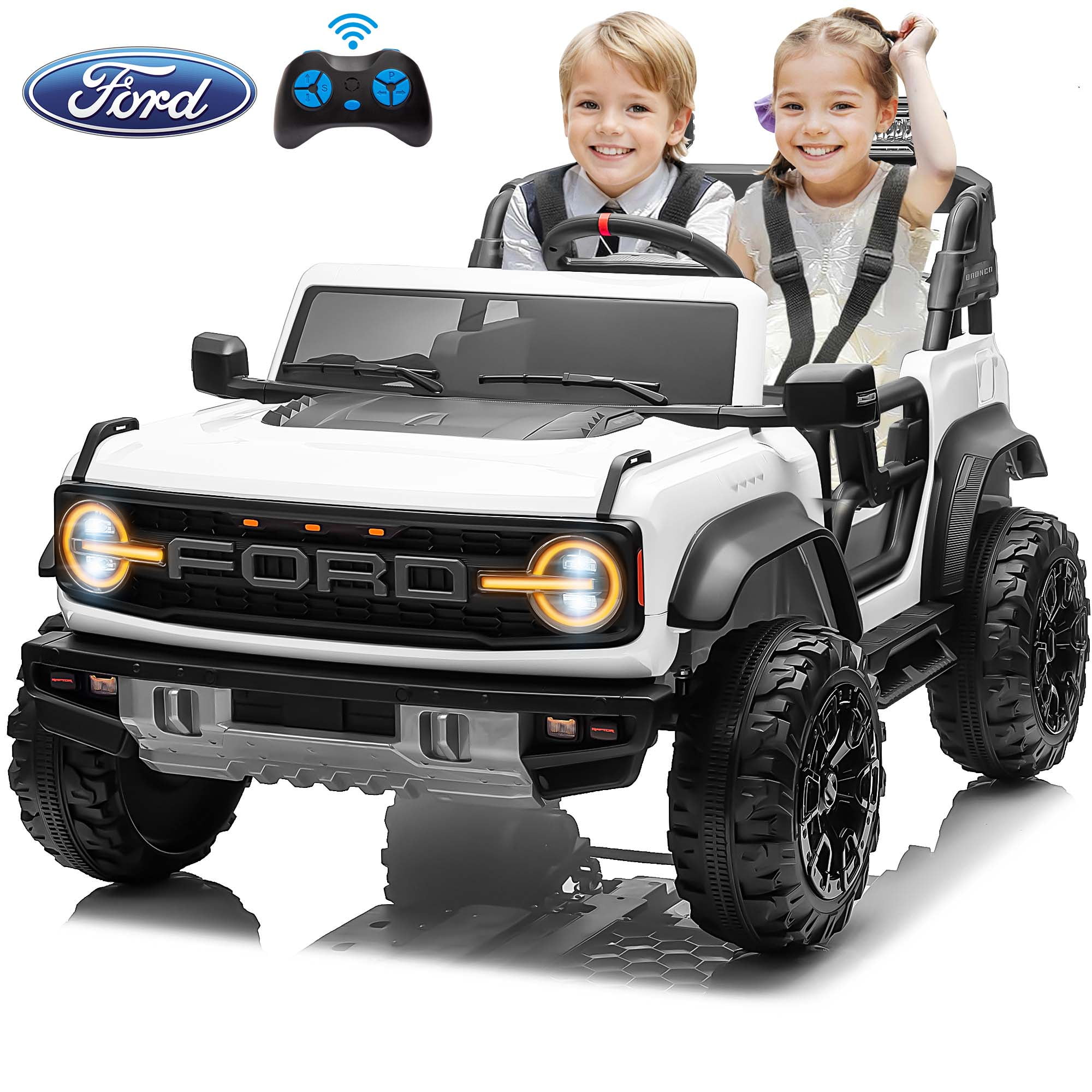 24V Ford Bronco 2 Seater Powered Ride on Cars for Kids, Licensed Ride ...