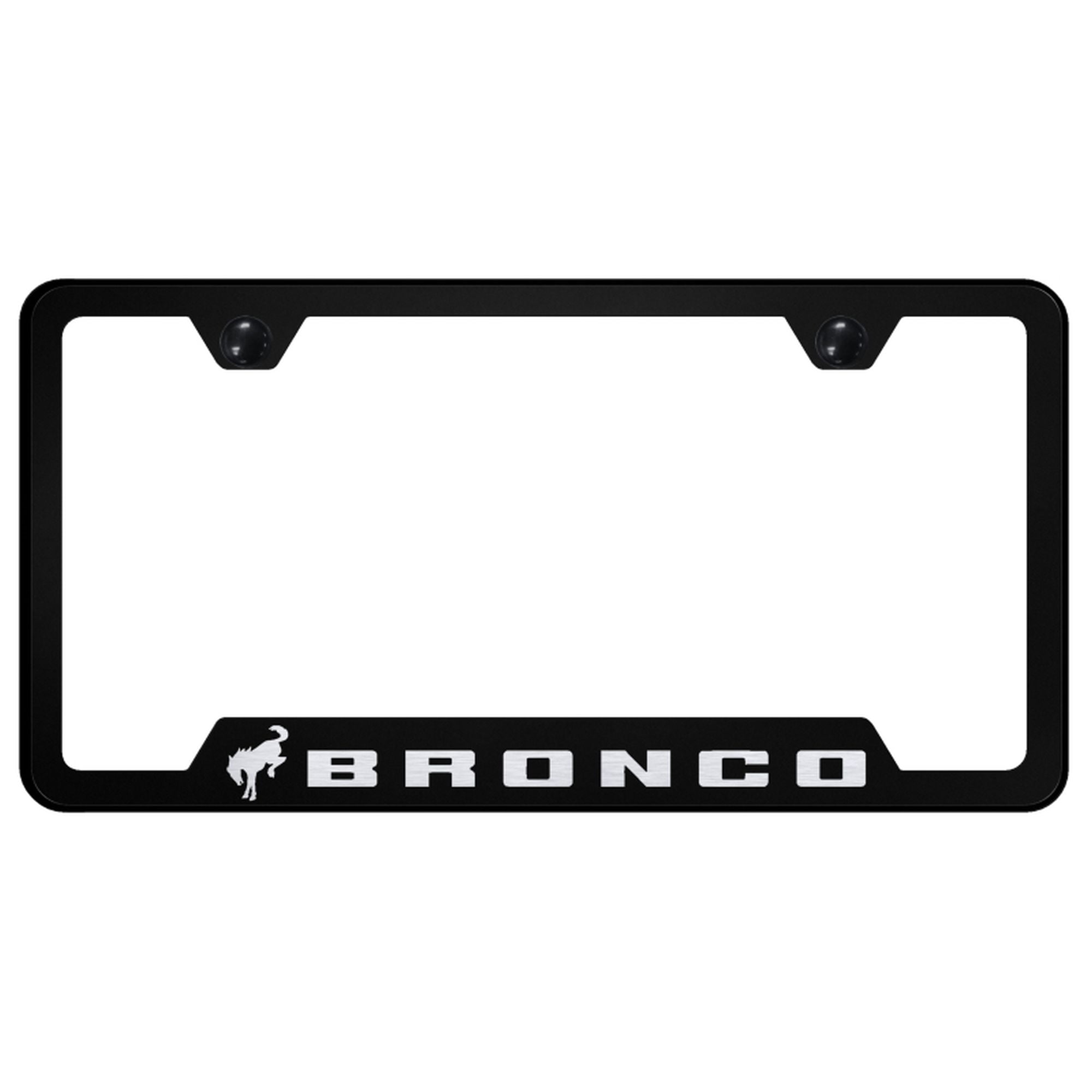 Ford Bronco 2020 Laser Etched Logo Cut-Out License Plate Frame (Black ...