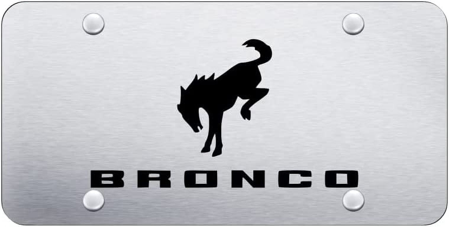 Ford Bronco 2020 Laser Etched Logo License Plate (Brushed Chrome ...