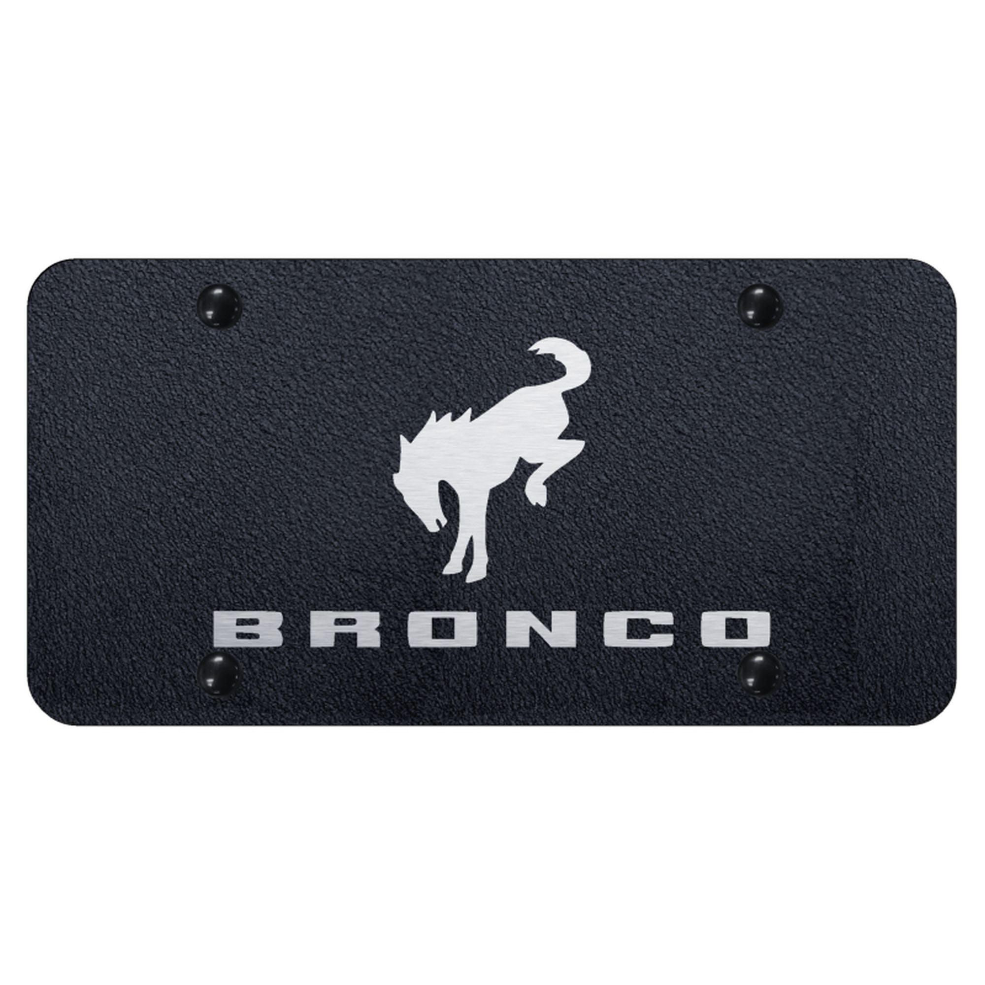 Ford Bronco 2020 Laser Etched Logo License Plate (Rugged Black ...