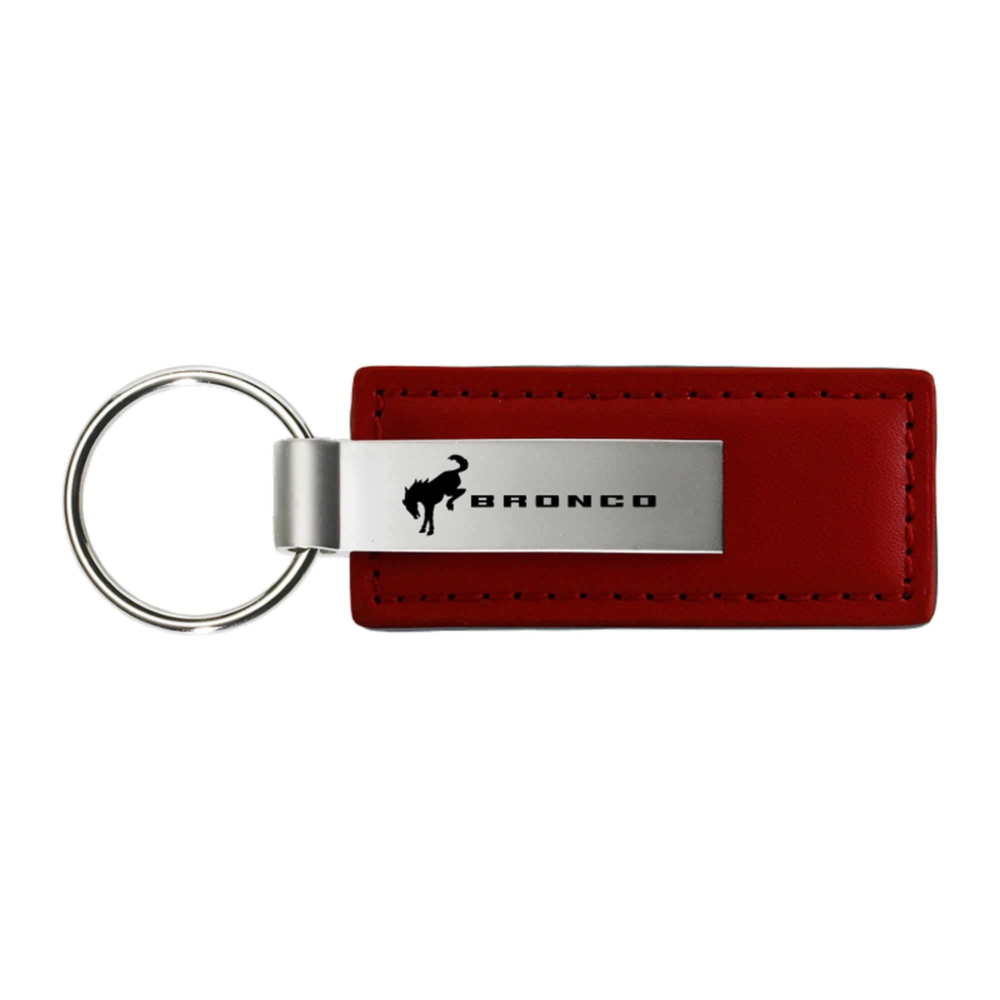 Ford Bronco 2020 Rectangular Leather Key chain (Burgundy) - Walmart.com