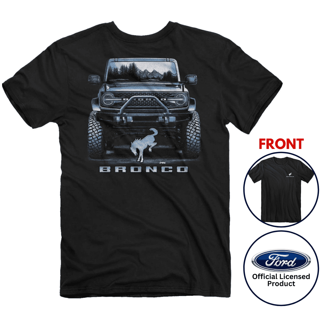 Ford Bronco Emblem Trail Buster Mountain Graphic Shirt Black Official ...