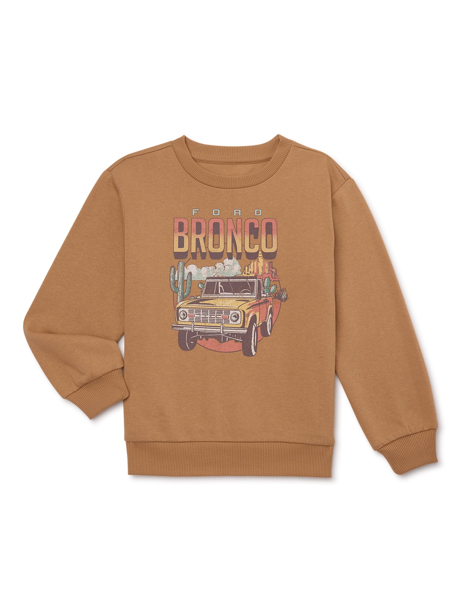 Ford Bronco Girls Desert Graphic Crewneck Fleece Sweatshirt, Size 4-16 ...