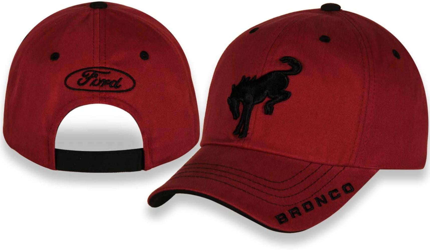 Ford Bronco Racing Hat for Men - Crimson Black Ford Baseball Cap Logo ...