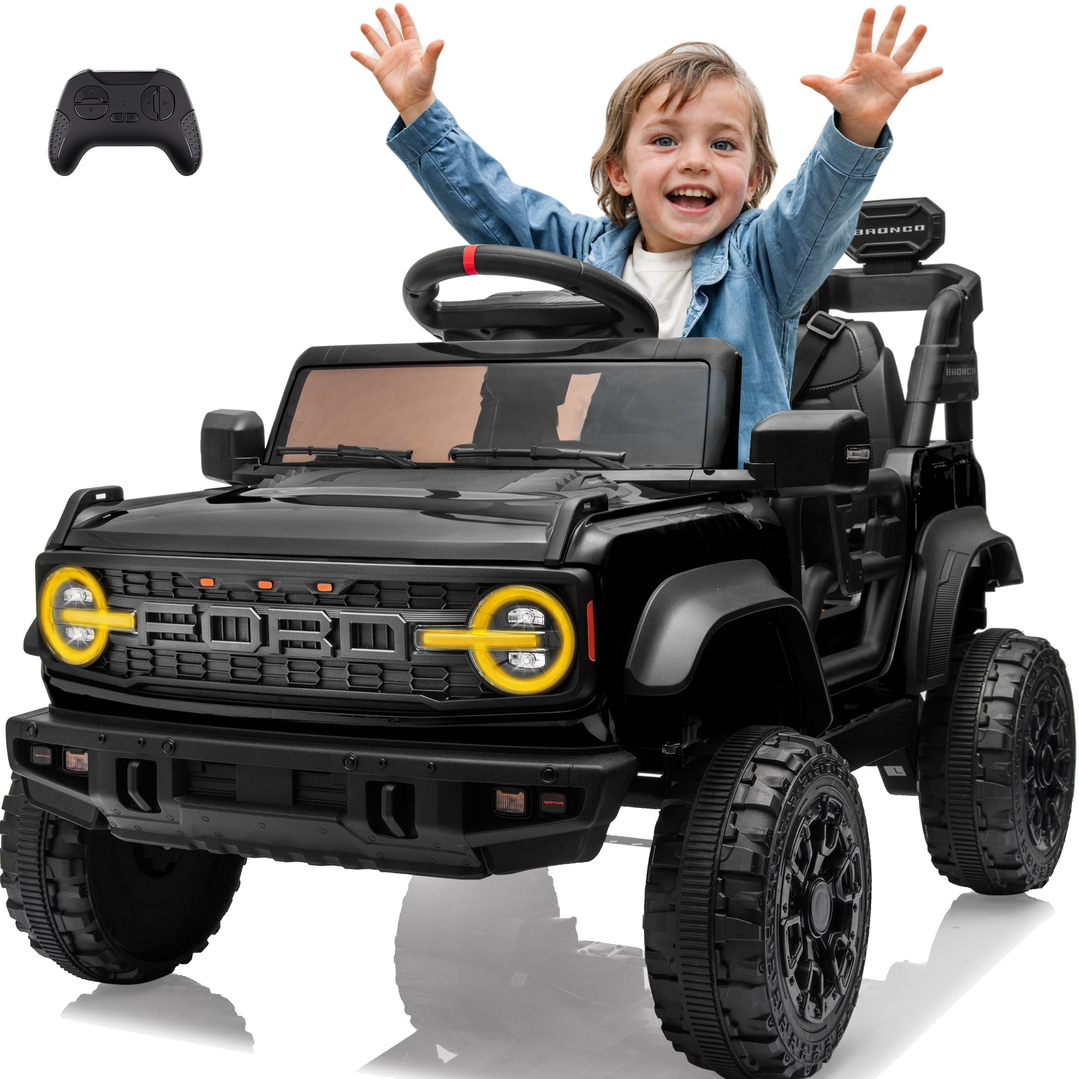 Ford Bronco Raptor Powered Ride on Truck, 12V Powered Kids Ride on Toy ...