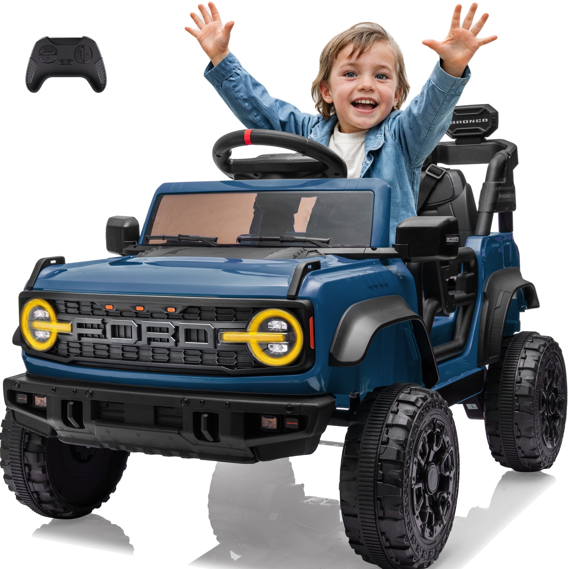Ford Bronco Raptor Powered Ride on Truck, 12V Powered Kids Ride on Toy ...