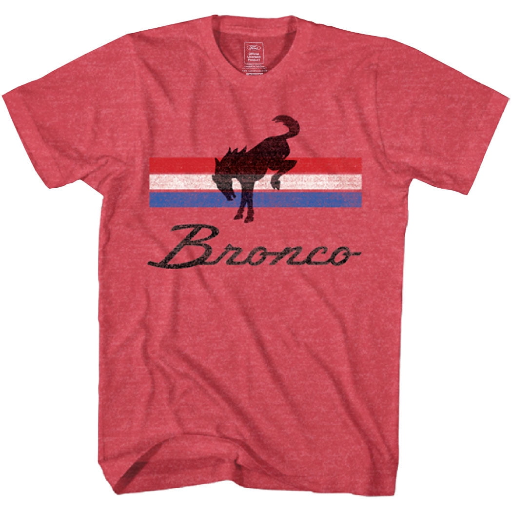 Ford Bronco Officially Licensed Distressed Logo T-Shirt, Heather Red ...