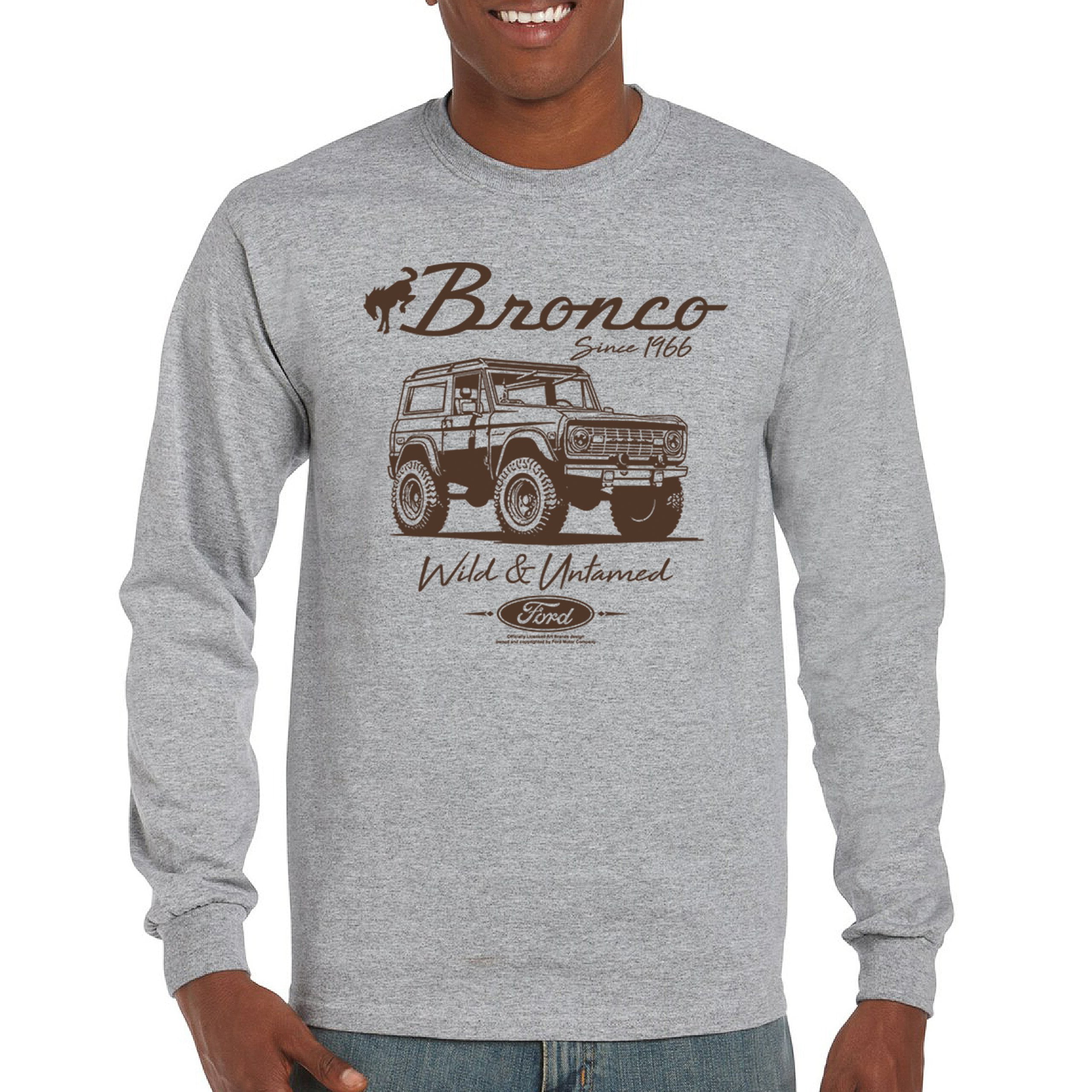 Ford Bronco Wild and Untamed Since 1966 Long Sleeve T-shirt Vintage Off-Road 4x4 Adventure Retro ...