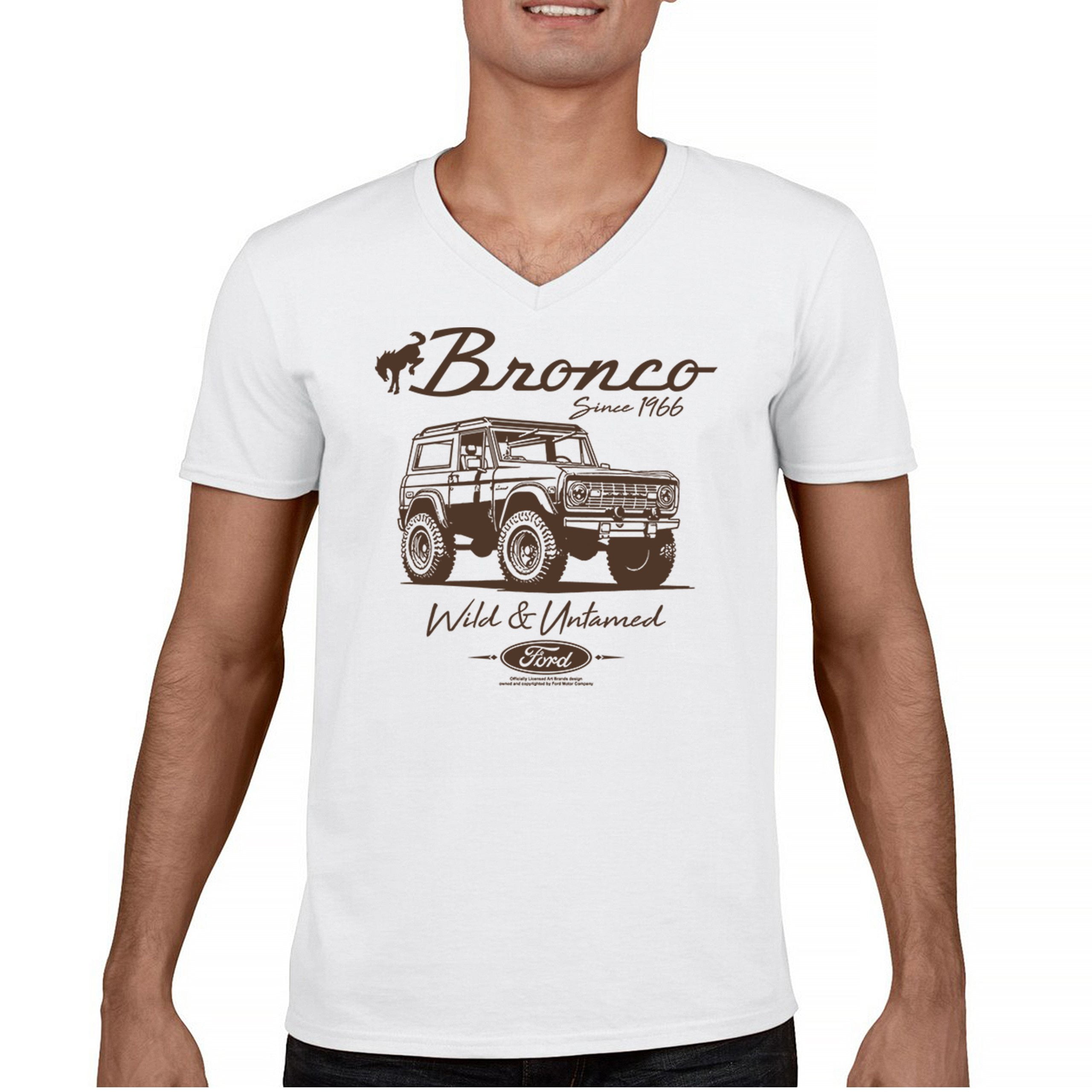 Ford Bronco Wild and Untamed Since 1966 V-Neck T-shirt Vintage Off-Road ...