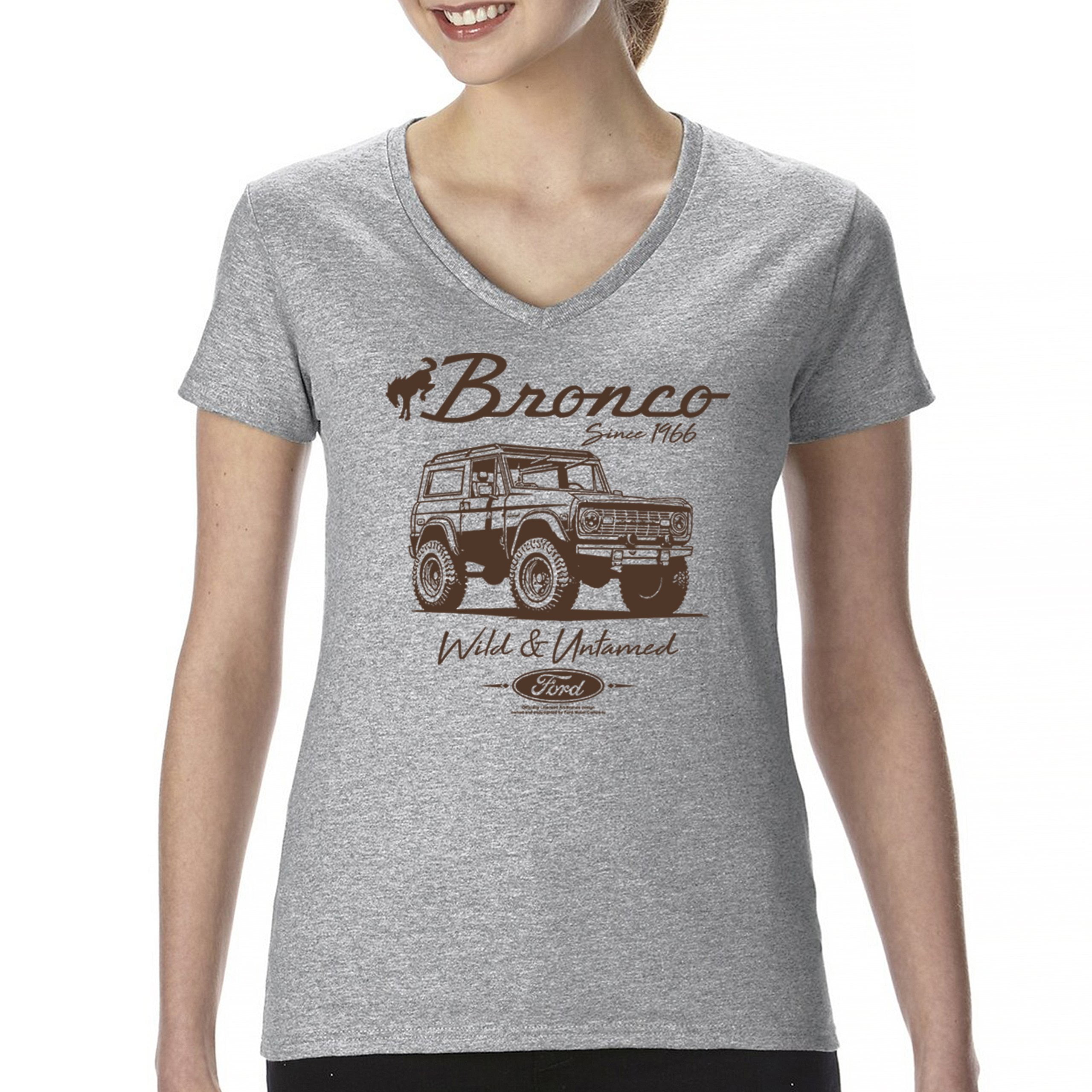 Ford Bronco Wild and Untamed Since 1966 Women's V-Neck T-shirt Vintage ...